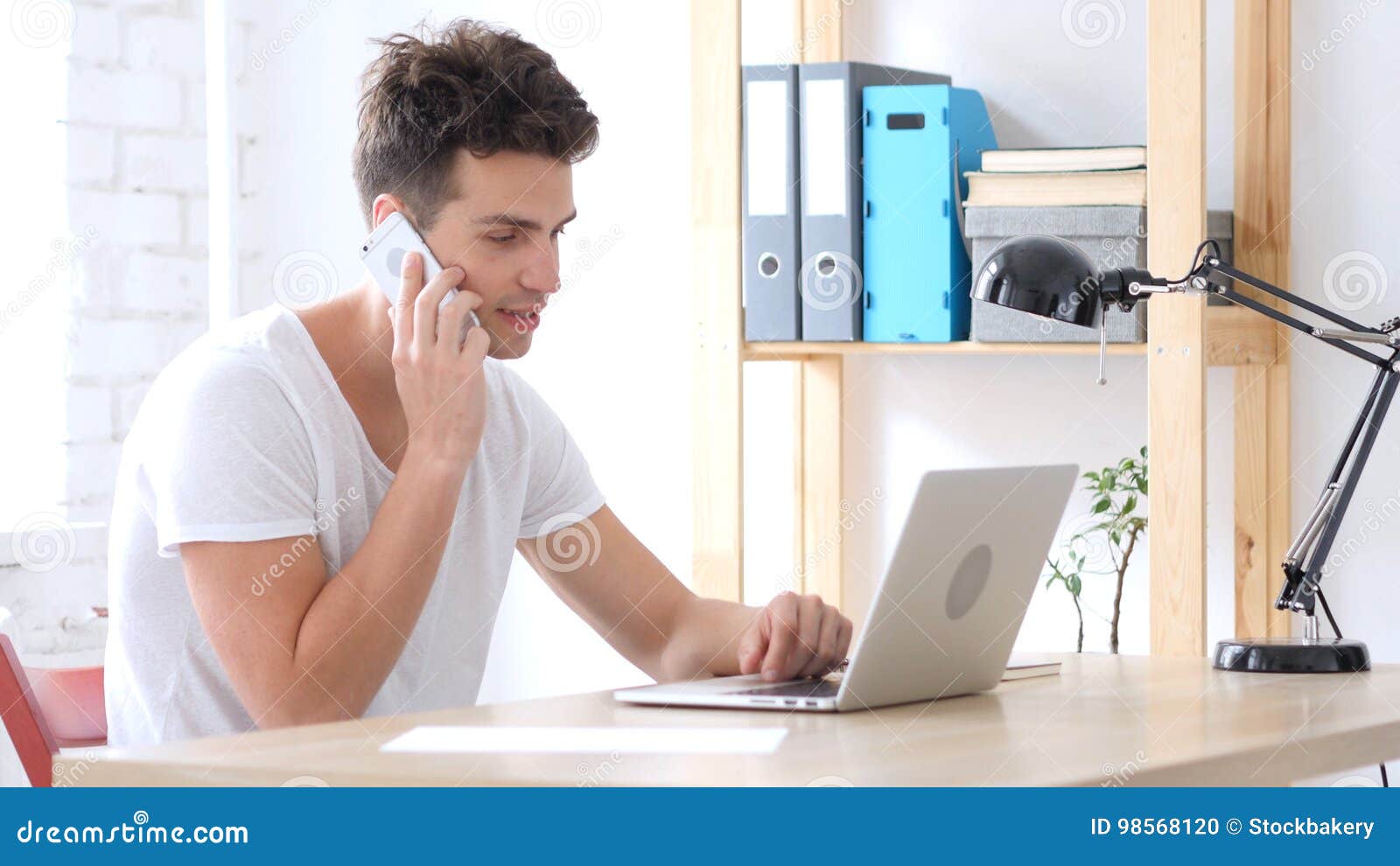 Man Talking on Phone, Communicating on Smartphone Stock Photo - Image ...