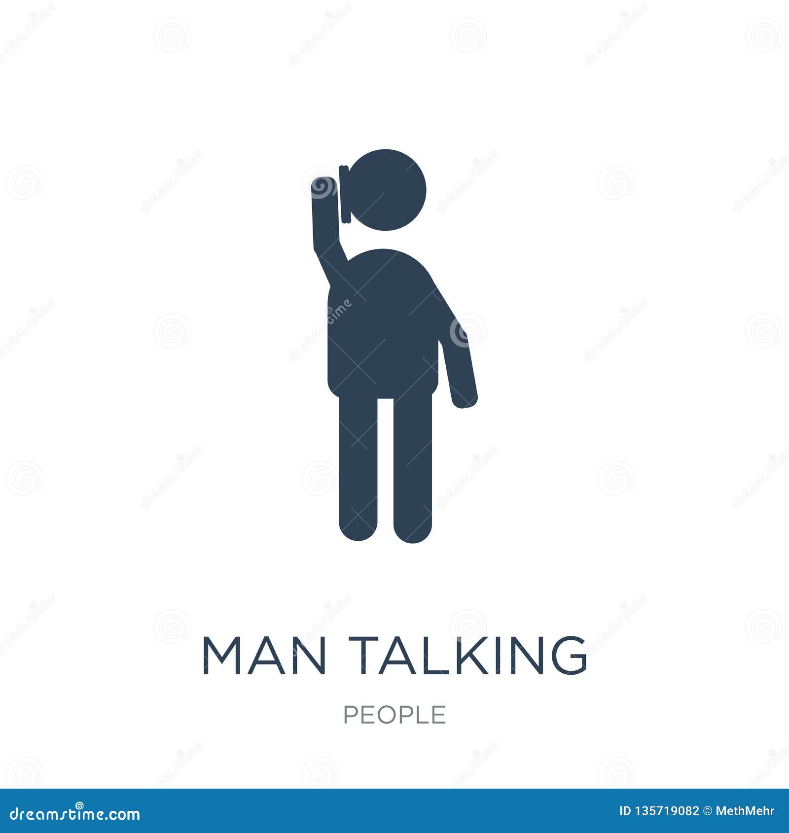 Man Talking with Phone Icon in Trendy Design Style. Man Talking with ...