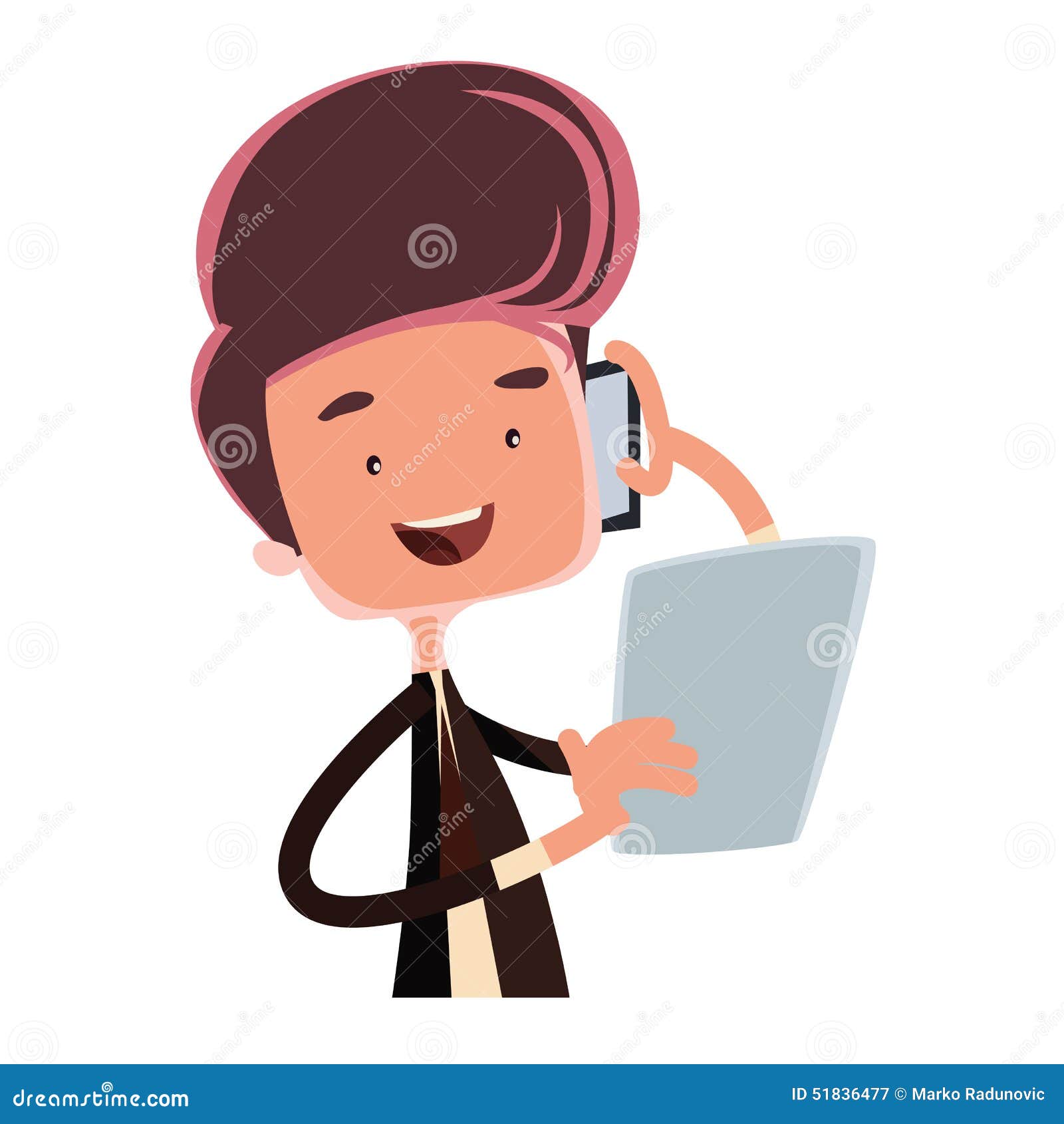 Man Talking on Phone Illustration Cartoon Character Stock Illustration ...