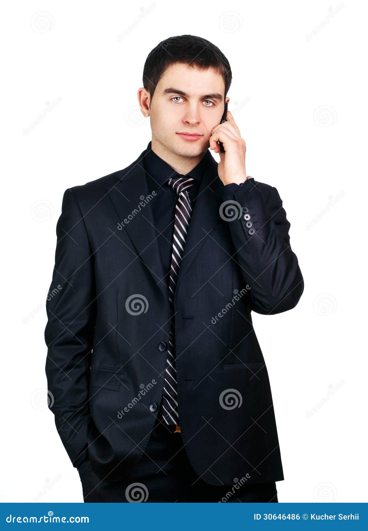 Man talking on phone stock photo. Image of office, handsome - 30646486