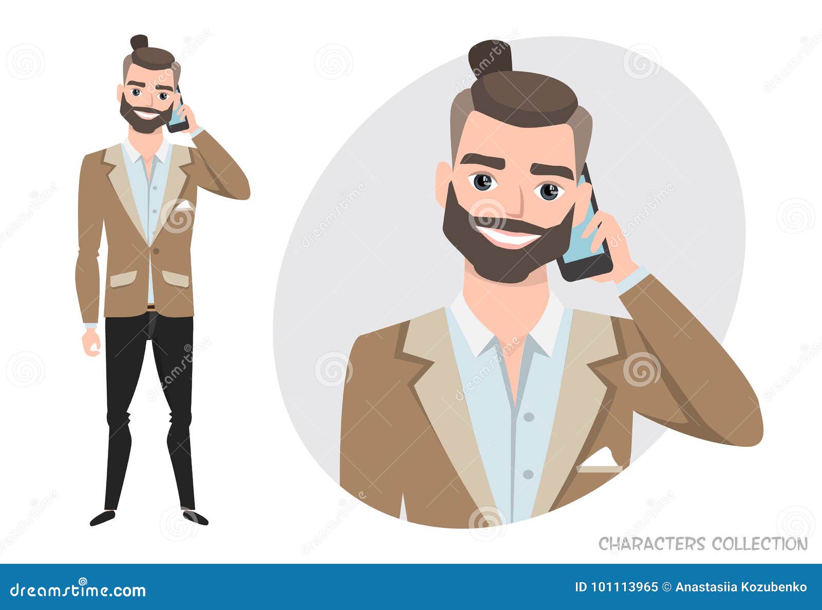 A Man is Talking on the Phone Stock Vector - Illustration of ...