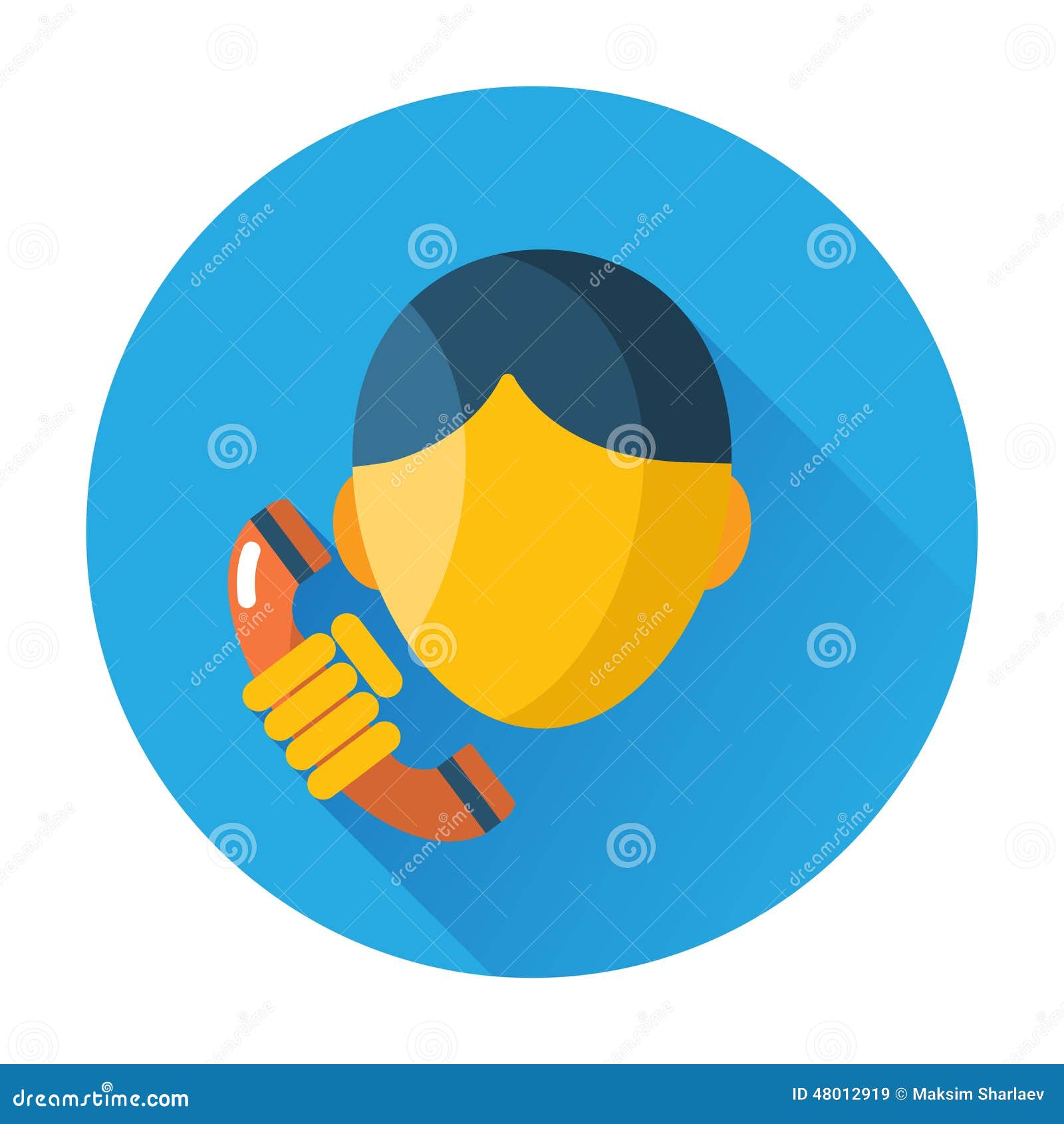 Man Talking on Retro Phone Icon Stock Vector - Illustration of call ...
