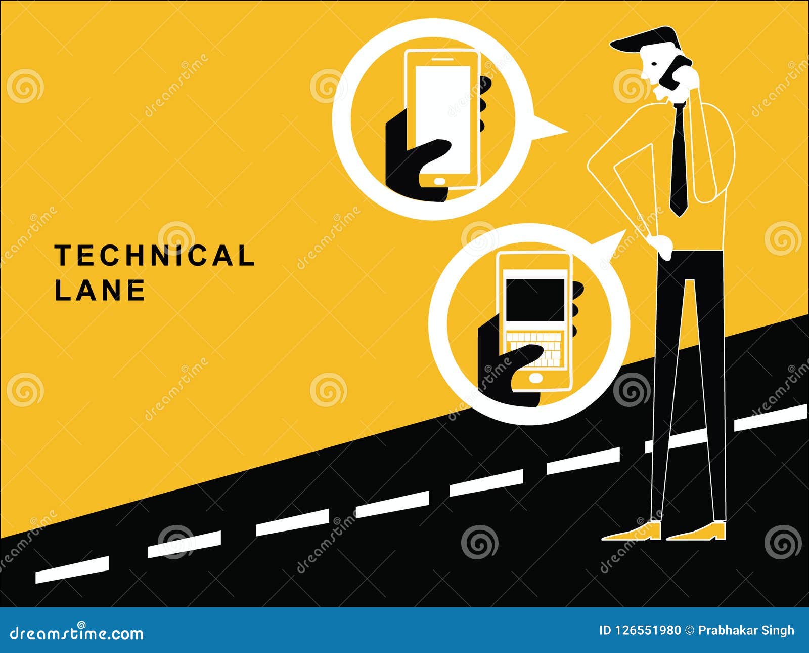 Man talking on Road stock illustration. Illustration of concept - 126551980