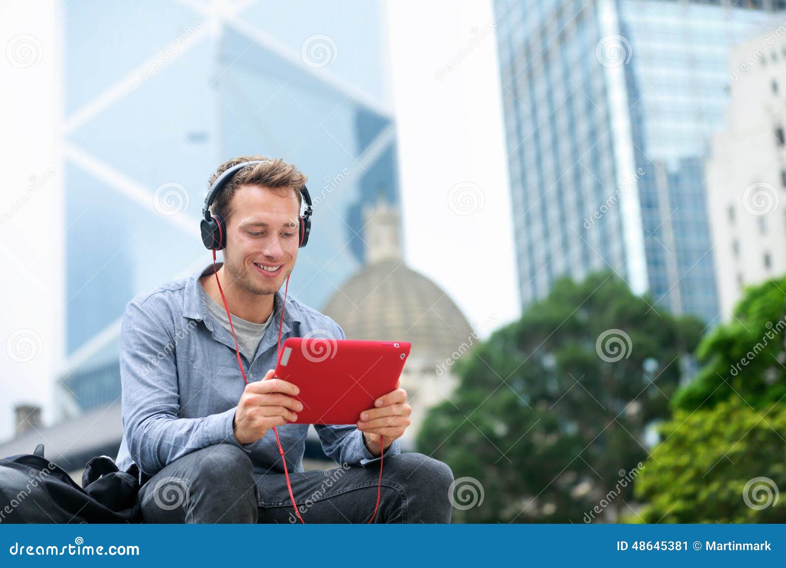 Man Talking on Tablet Pc - Video Chat Conversation Stock Image - Image ...