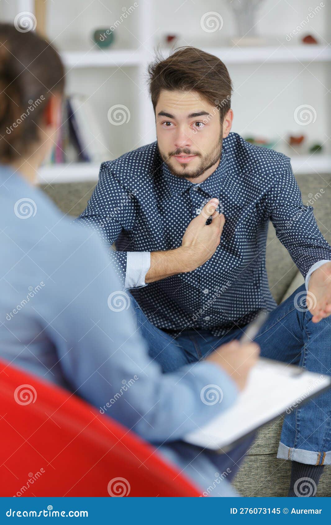 Man talking with therapist stock image. Image of session - 276073145