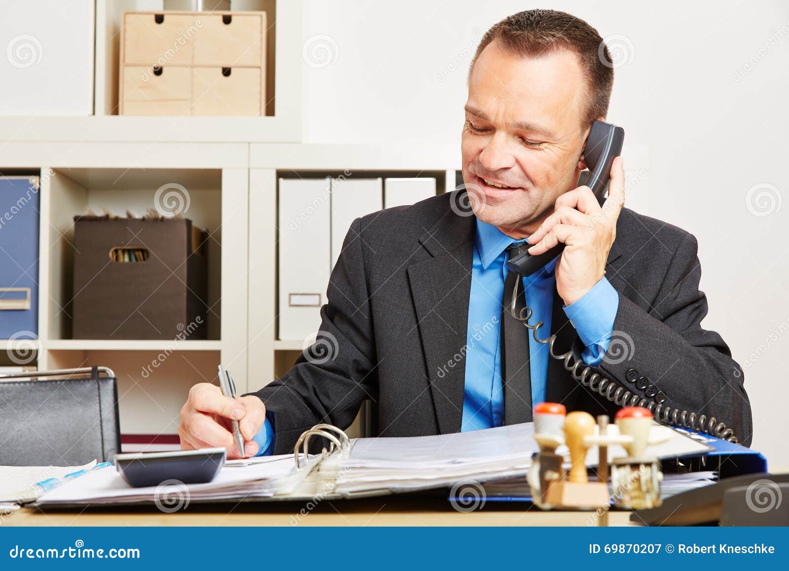 Man Talking To Customer Support Hotline on the Phone Stock Image ...