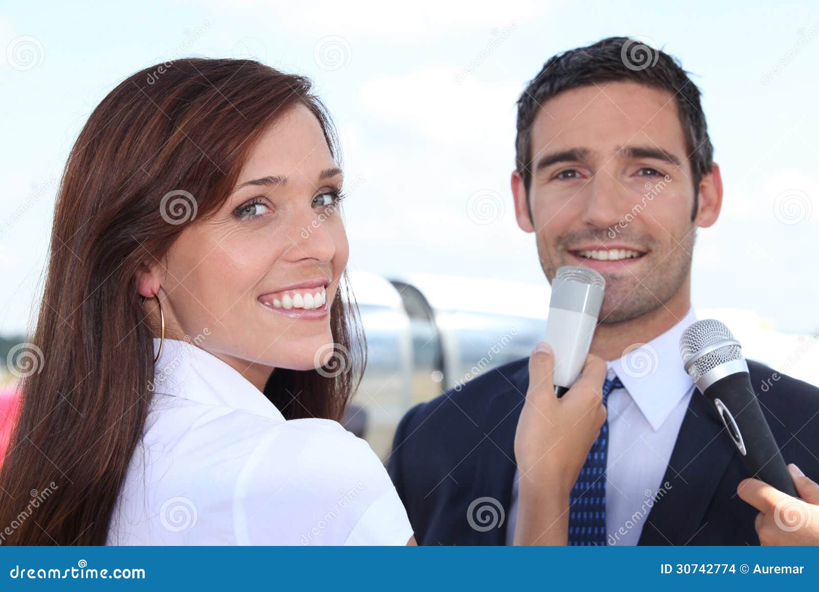 Man Talking To Journalists Stock Images - Image: 30742774