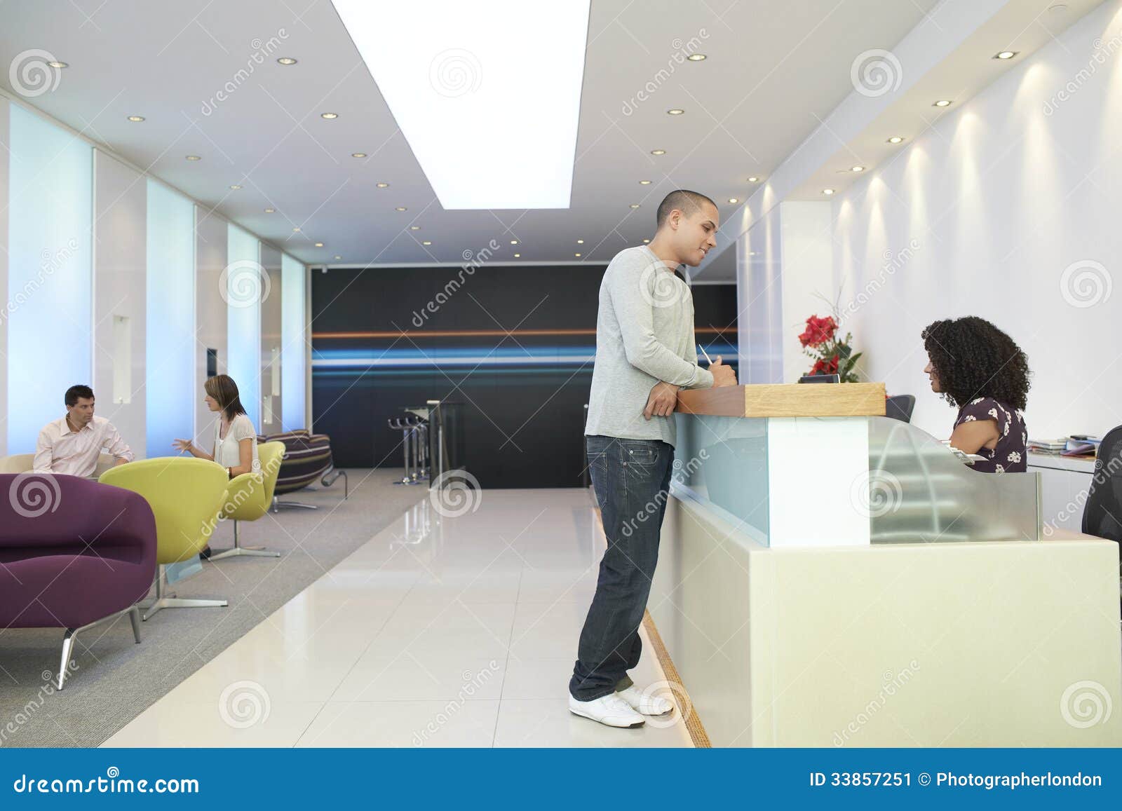 Office Reception With Receptionist