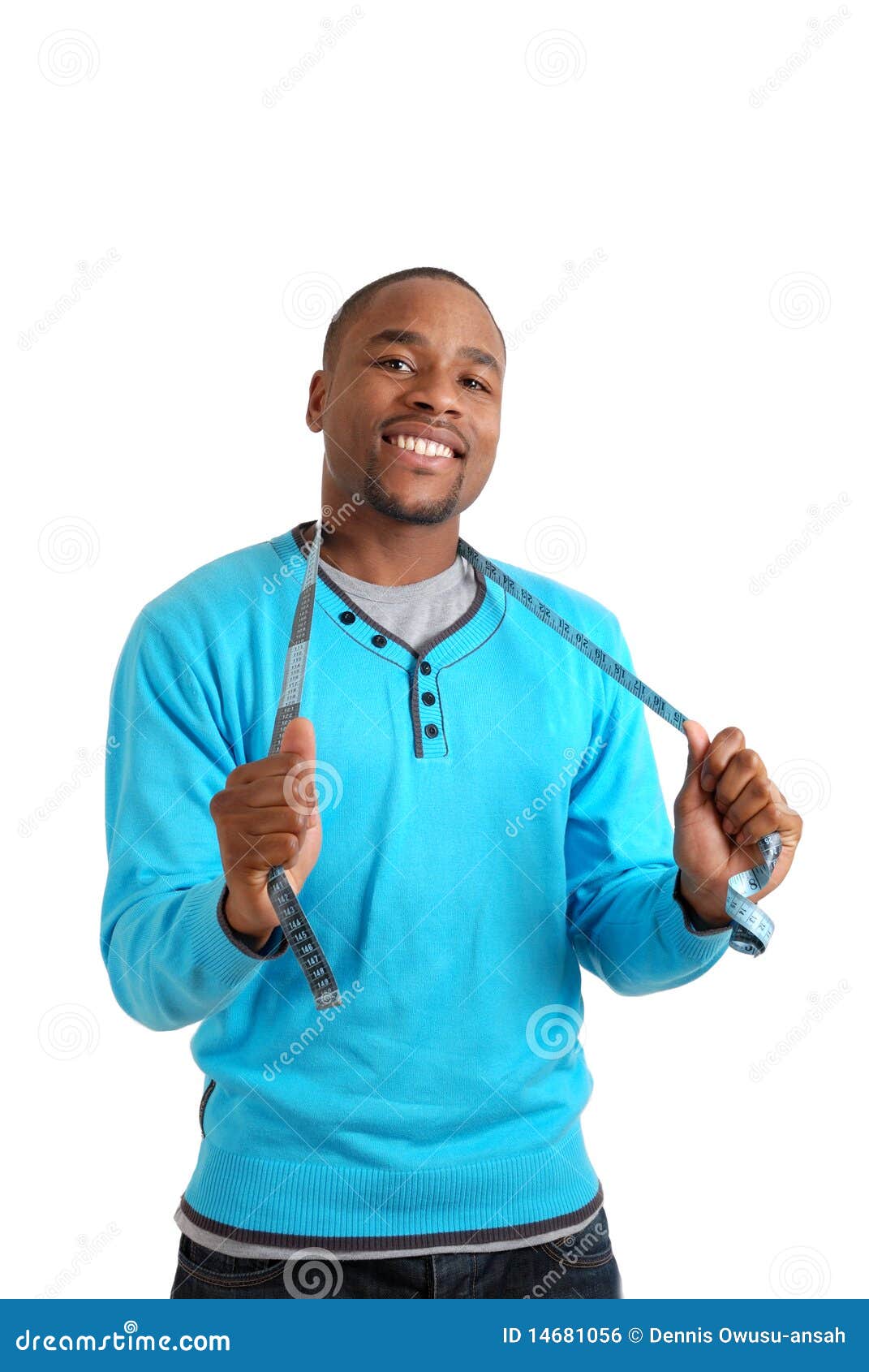 Man with tape measure stock photo. Image of measuring - 14681056