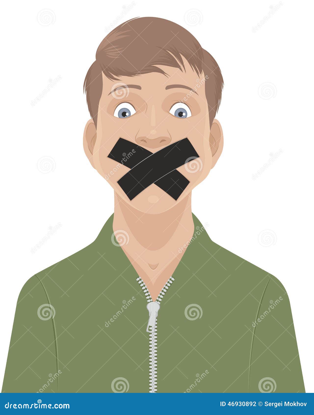 Man With Taped Mouth Cartoon Vector | CartoonDealer.com #73903197