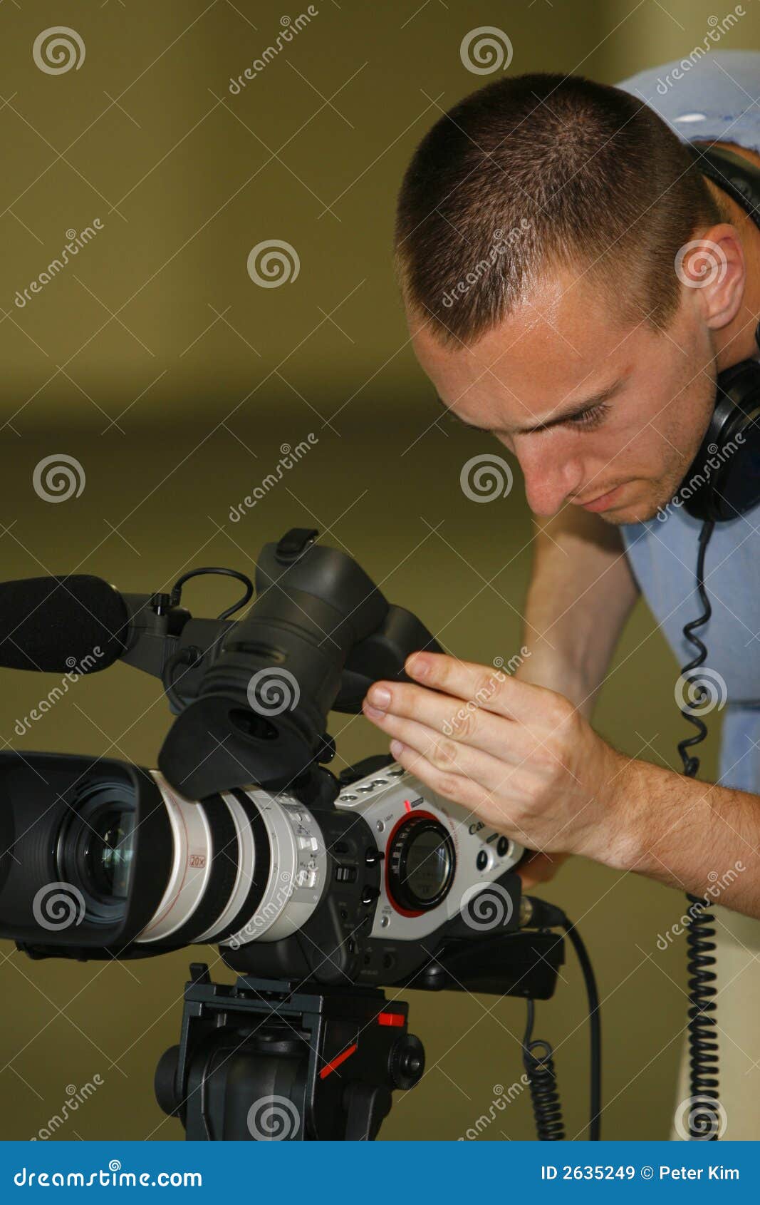 Man Taping with Video Camera Stock Image - Image of camera, cameraman ...