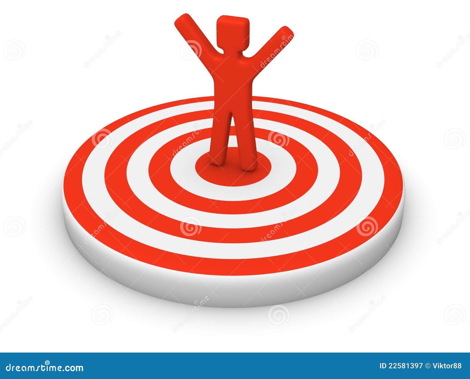 Man on target stock illustration. Illustration of challenge - 22581397