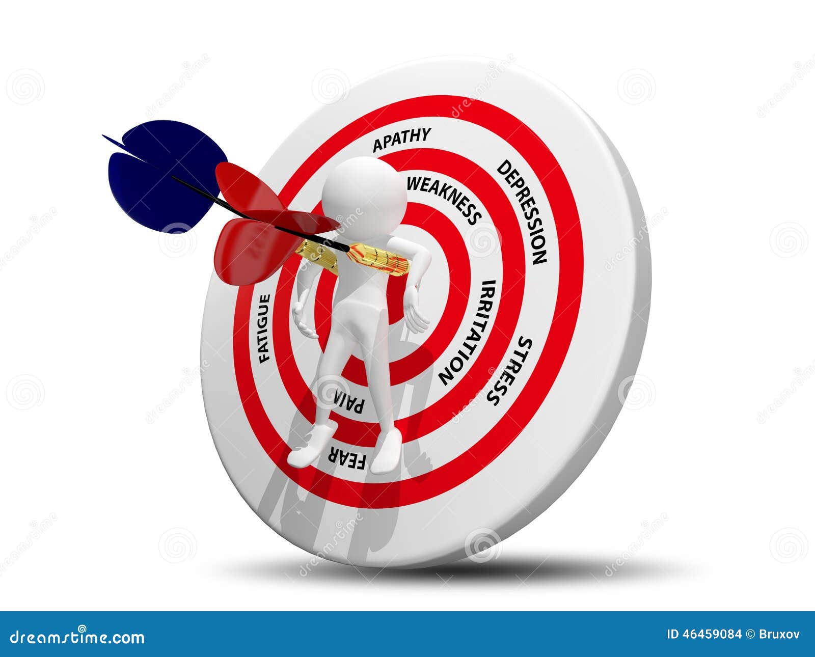 Man on target stock illustration. Illustration of irritation - 46459084
