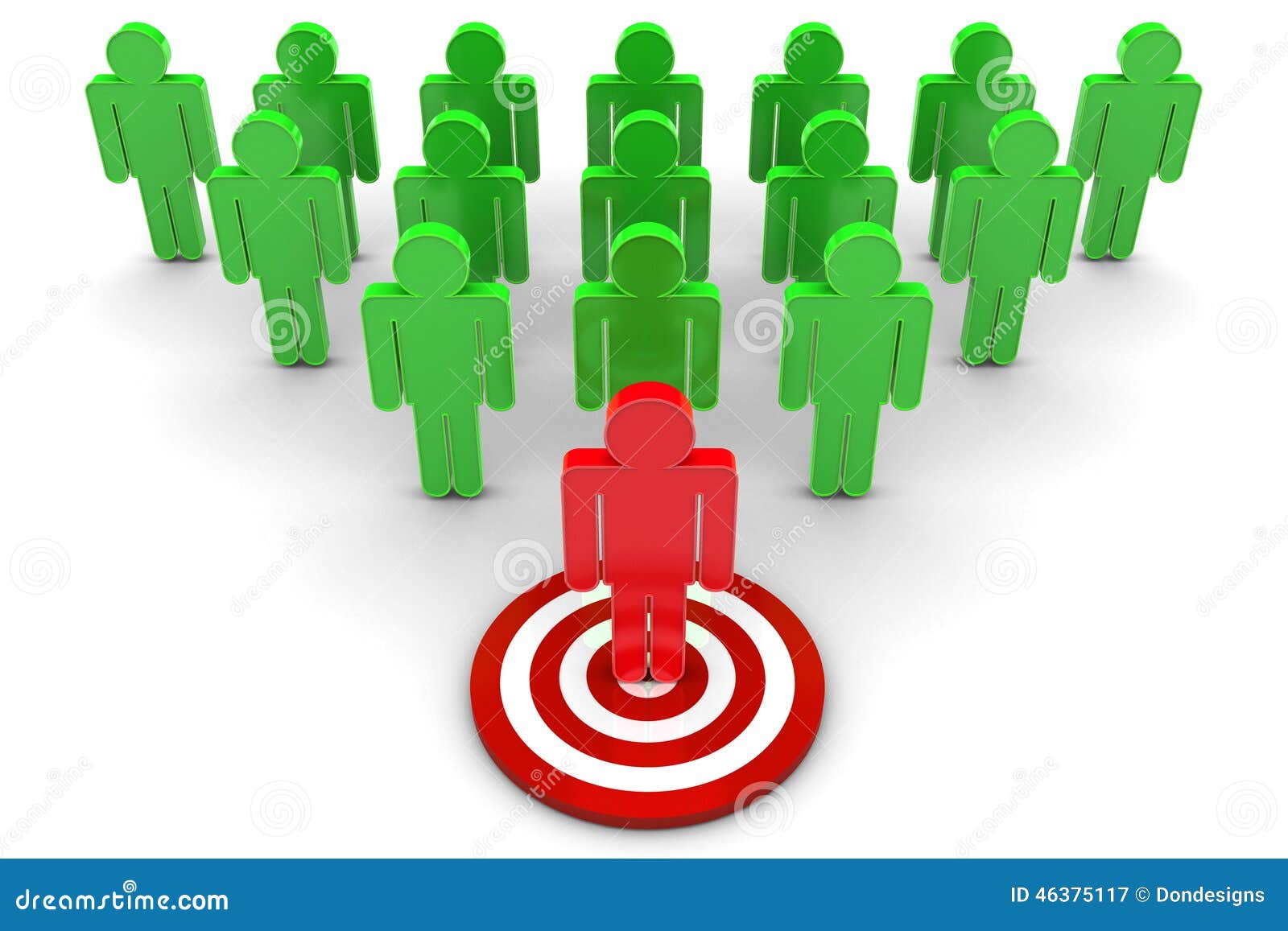 Man on Target and Crowd stock illustration. Illustration of center ...