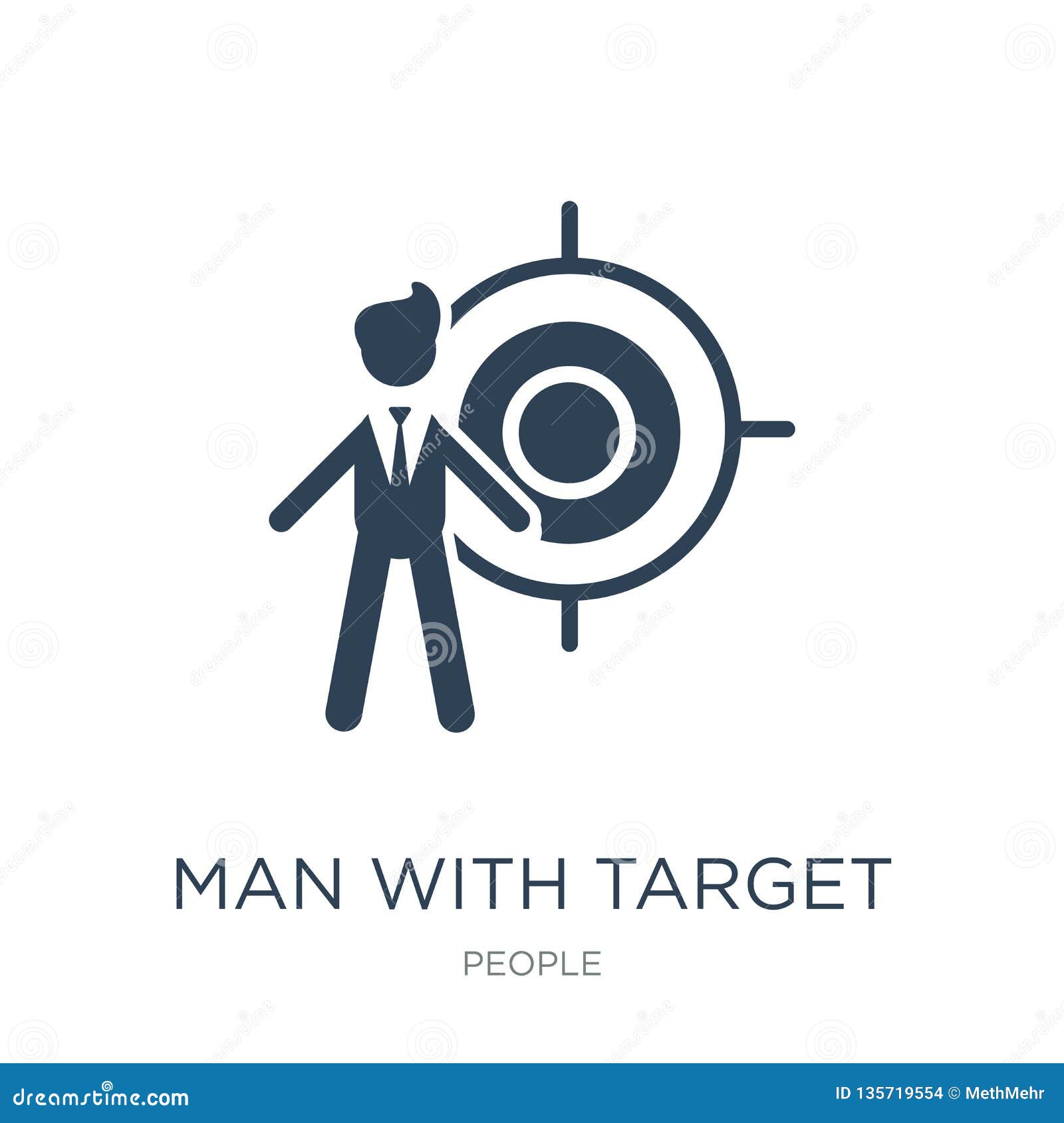 Man with Target Icon in Trendy Design Style. Man with Target Icon ...