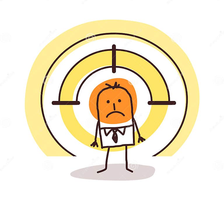 Man on target stock vector. Illustration of center, spots - 66585558