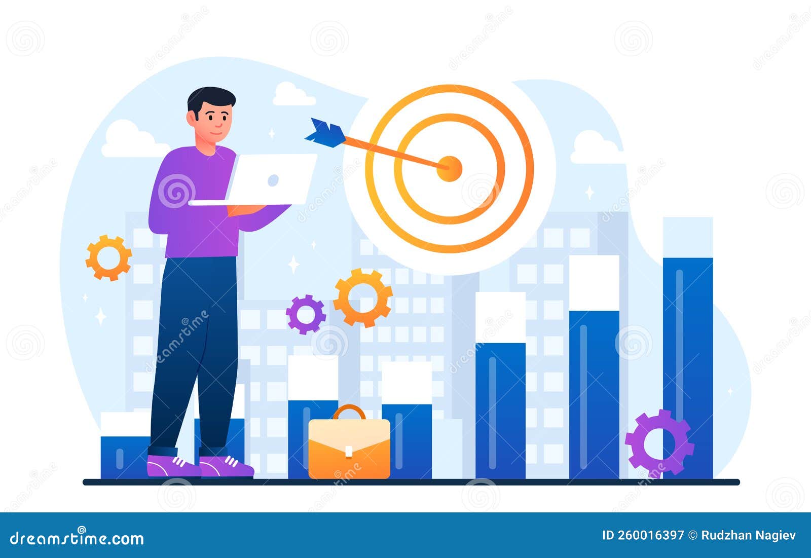 Man with targeting stock vector. Illustration of mission - 260016397