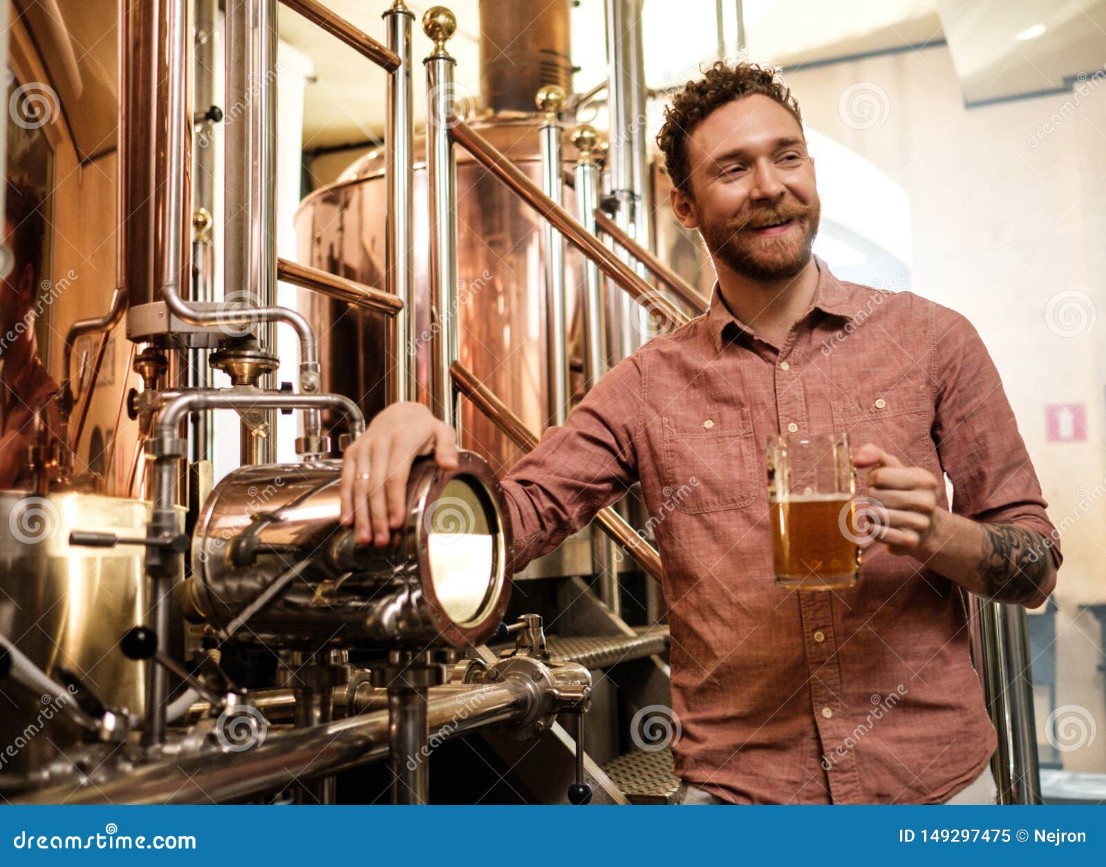 Man Tasting Fresh Beer in a Brewery Stock Image - Image of brewing ...