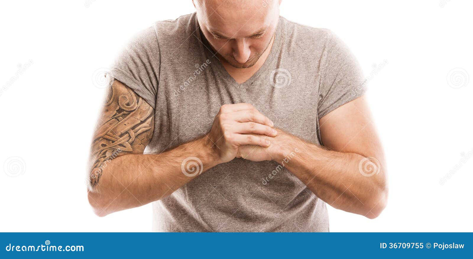 Man with tattoo stock image. Image of muscle, handsome - 36709755