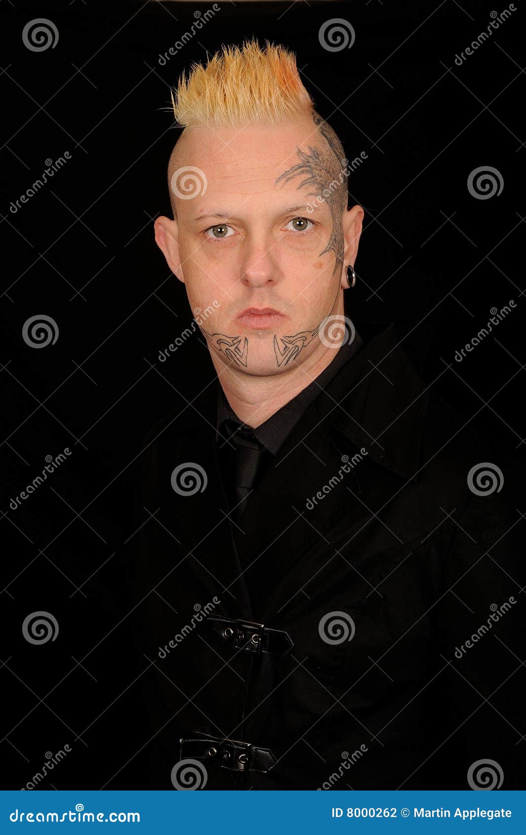 Man with tattooed face stock photo. Image of spiky, punk - 8000262