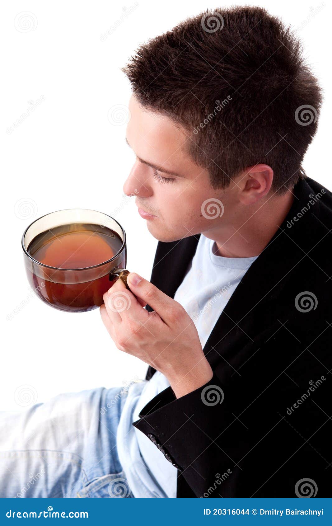 Man and tea stock photo. Image of happy, cheerful, human - 20316044