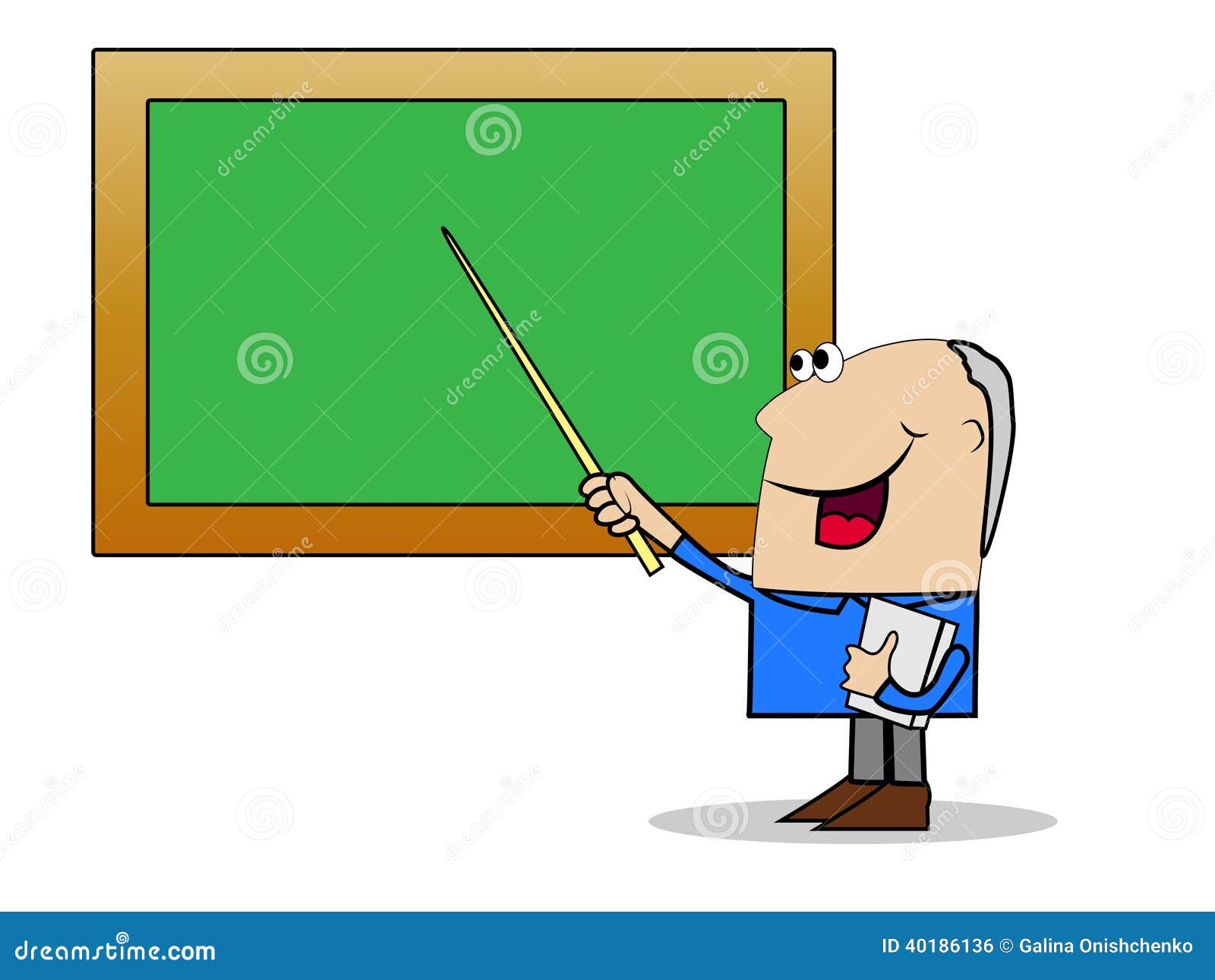 Man a Teacher Shows on a School Board a Pointer Stock Vector ...