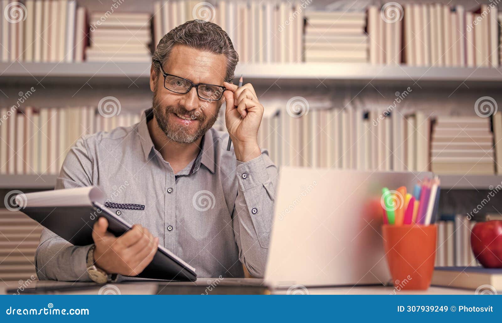 Man Teacher Tutor at Classroom Workplace Teaching and Learning ...