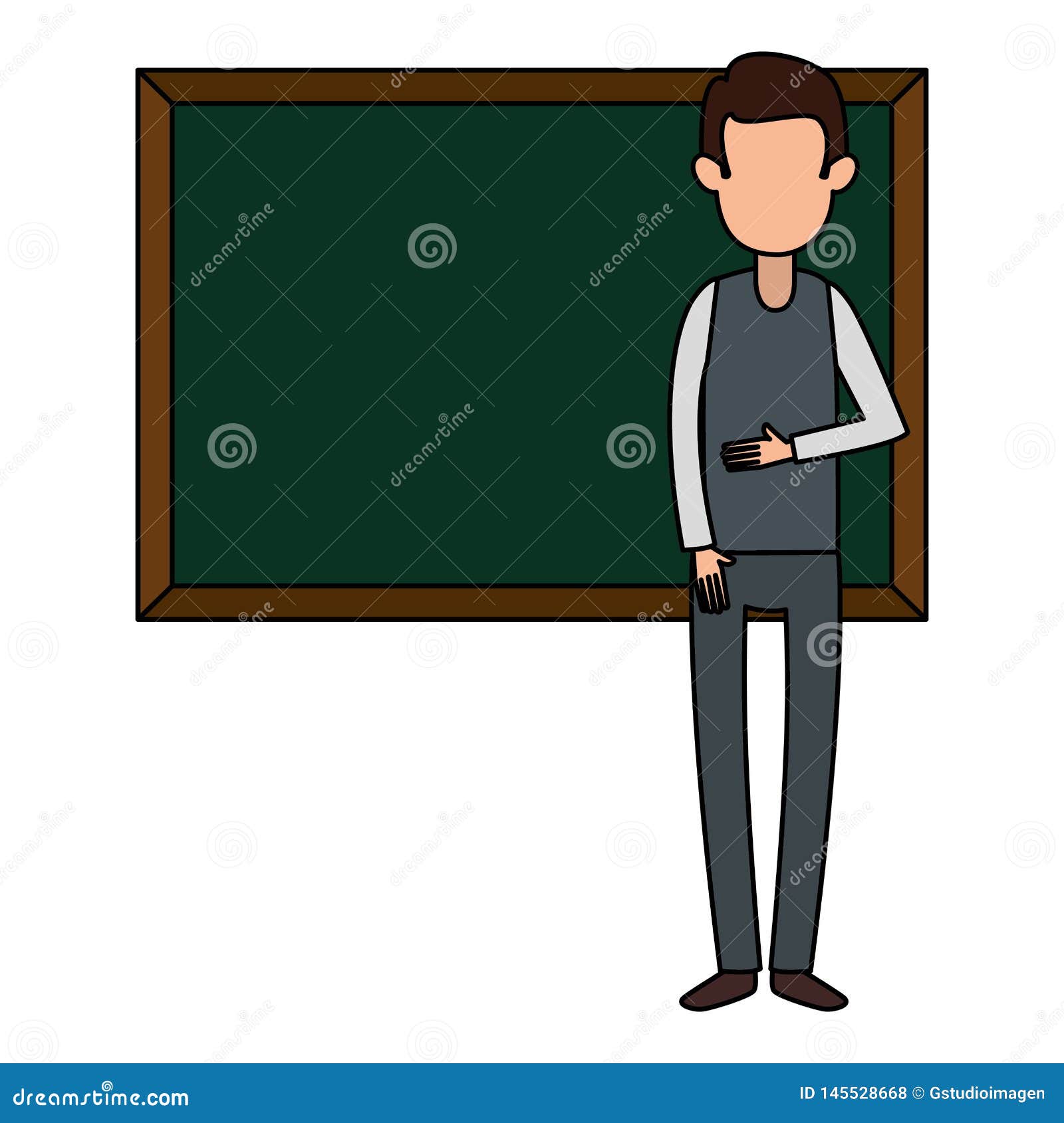 Man Teaching with Chalkboard Character Stock Illustration ...