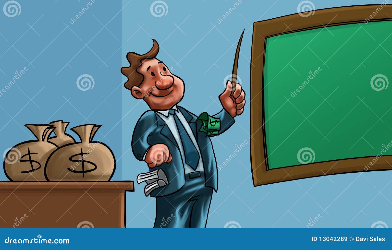 Man Teaching How To Get Money Stock Illustration - Illustration of full ...