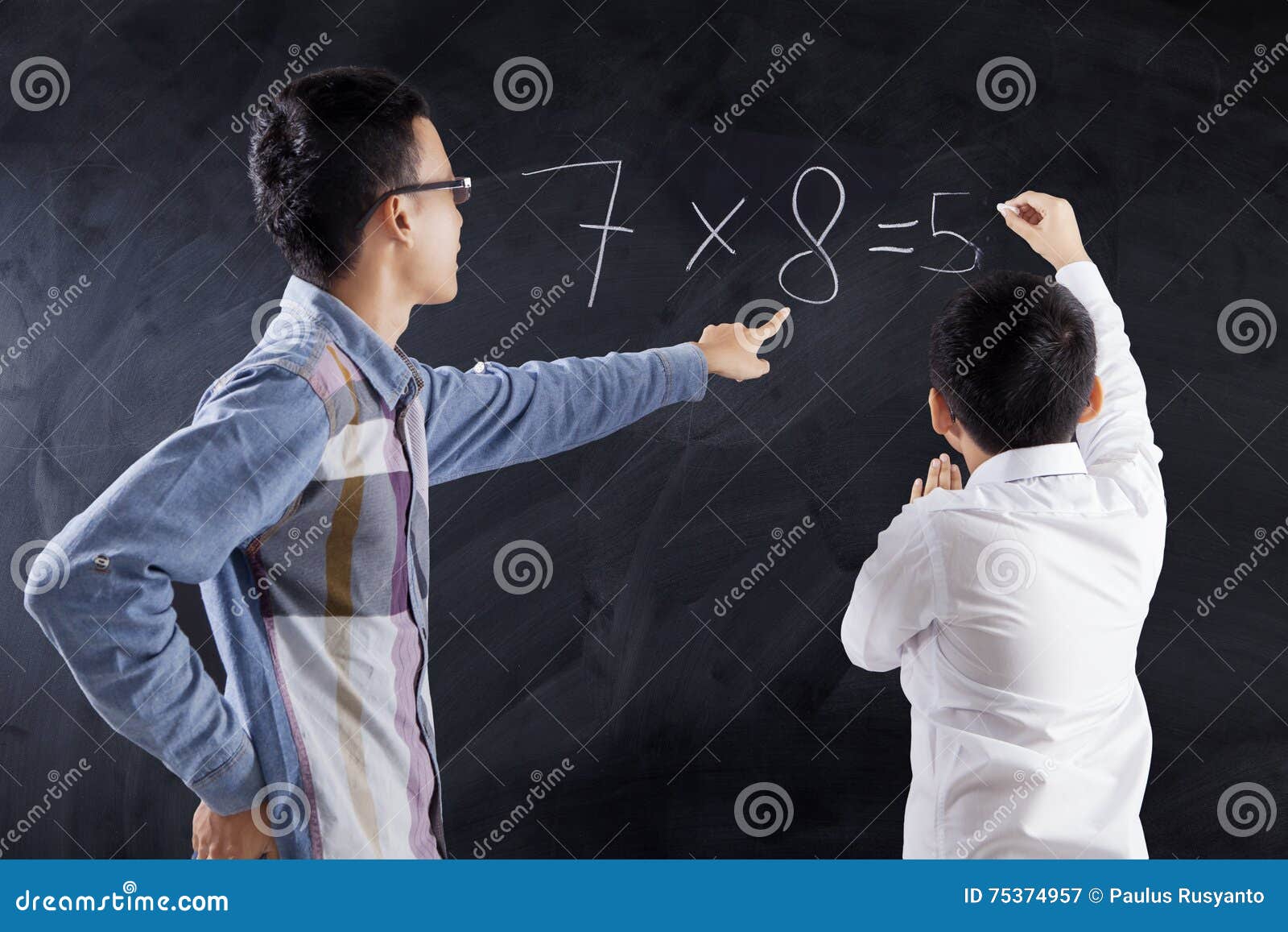 Man Teaching Math on the Boy Stock Image - Image of knowledge ...