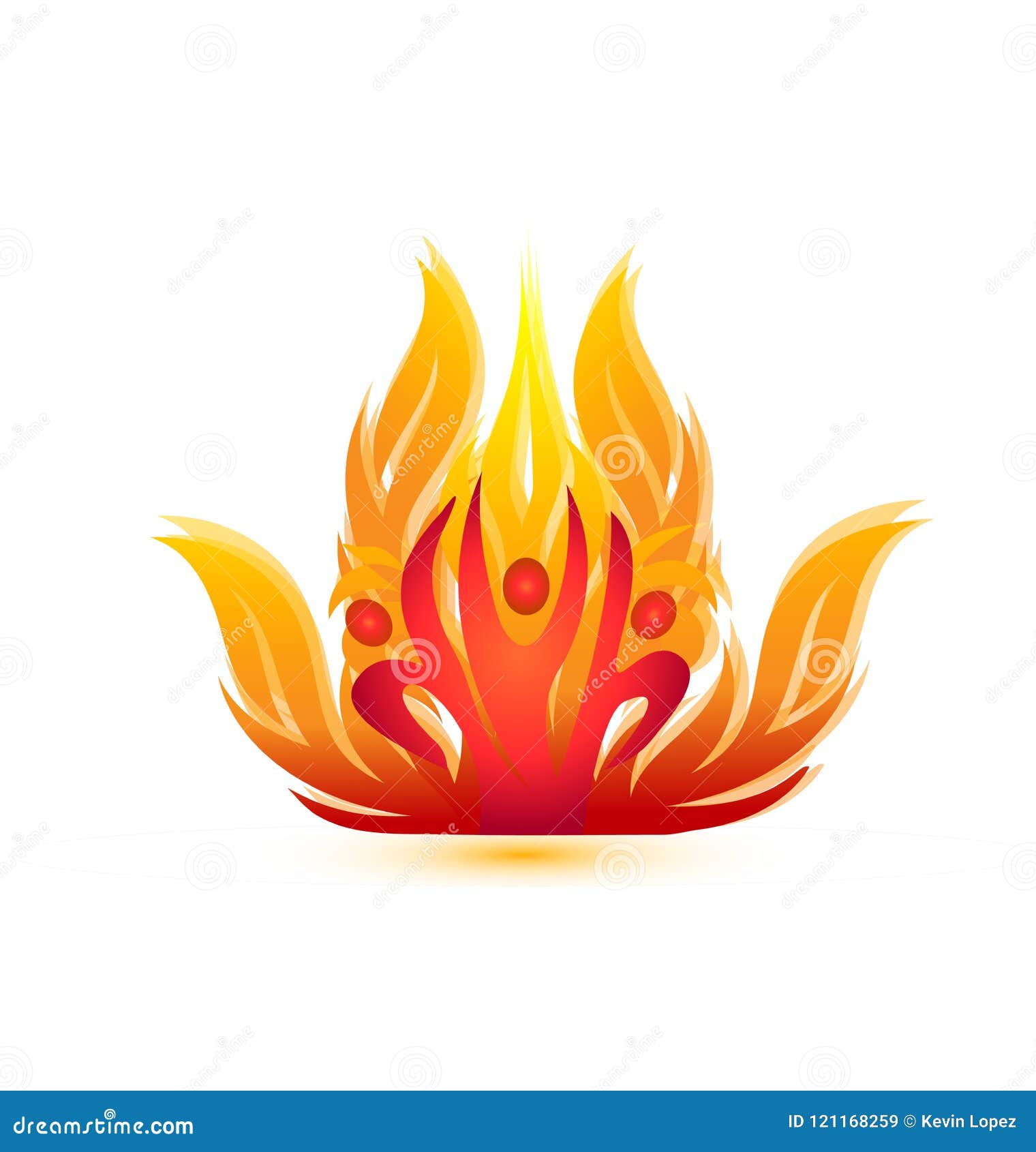 Man Team Creating Fire, Energetic Flames Icon Vector Stock Vector ...