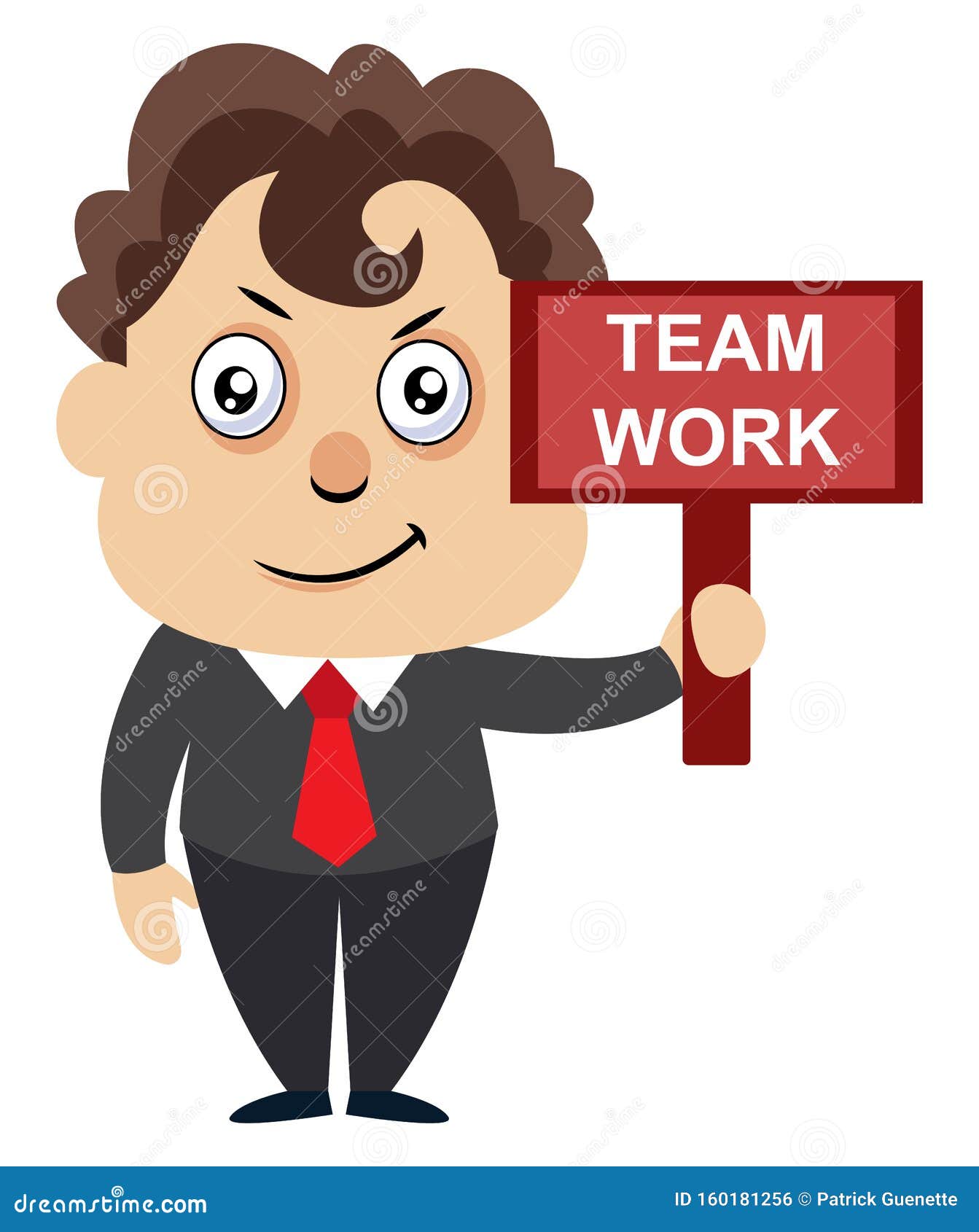 Man with Team Work Sign, Illustration, Vector Stock Vector ...