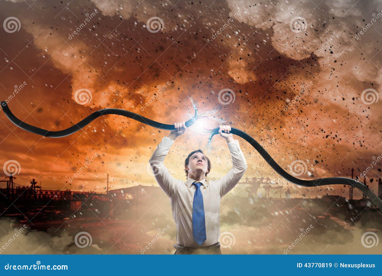 Man tearing cable stock image. Image of color, black - 43770819