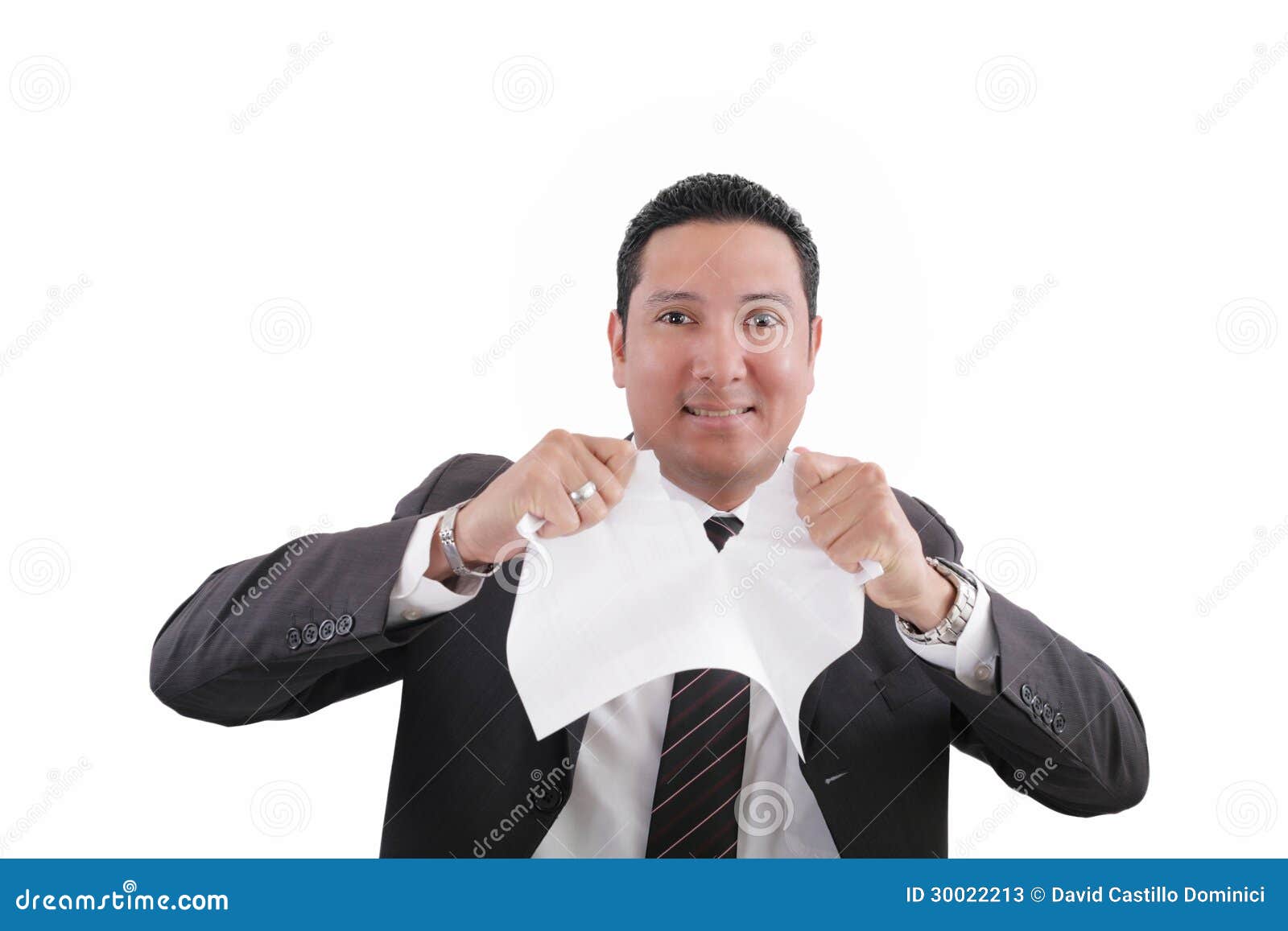 Businessman is Tearing a Document Paper Stock Image - Image of cancel ...