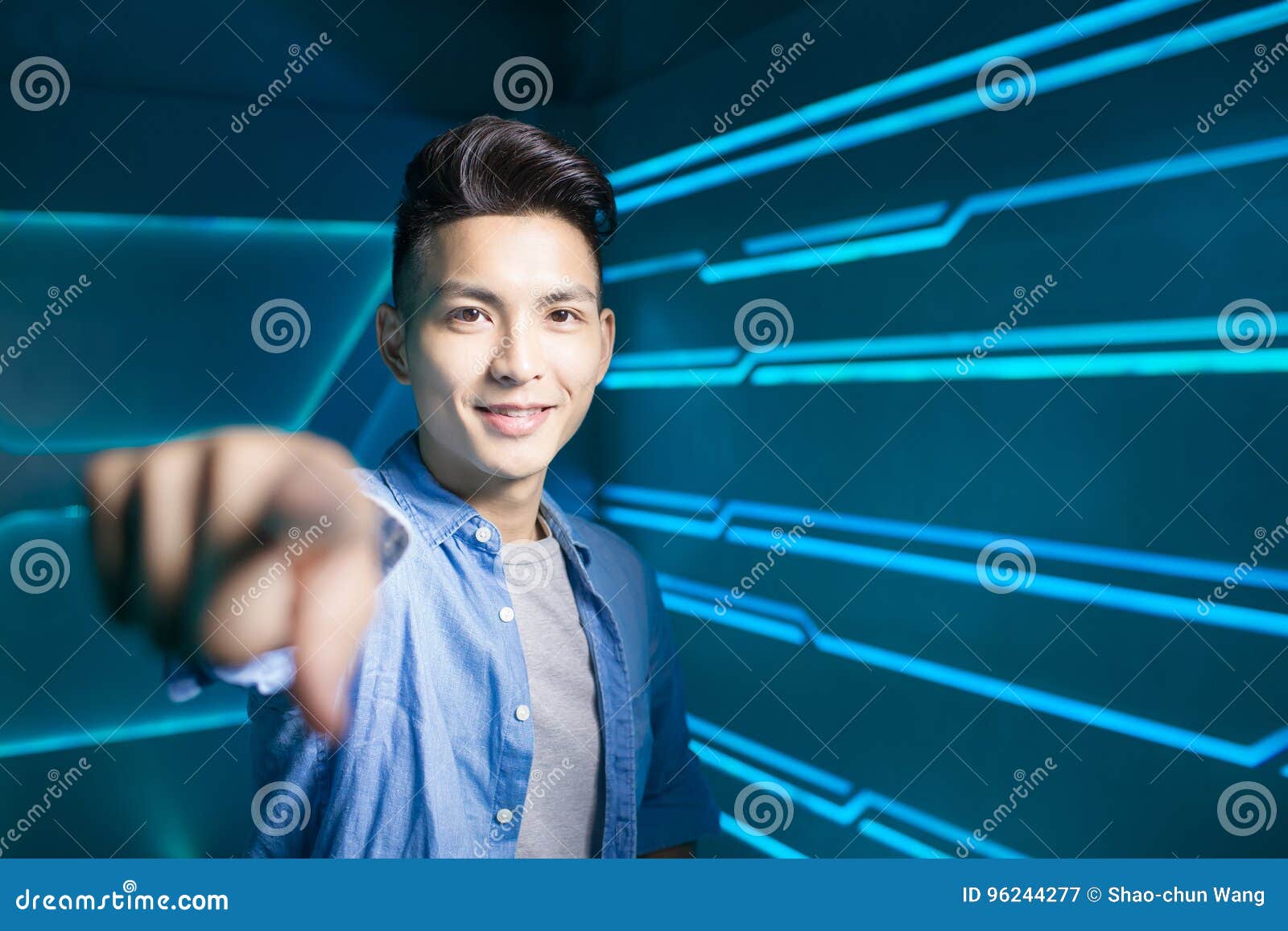 Man on tech background stock image. Image of engineer - 96244277