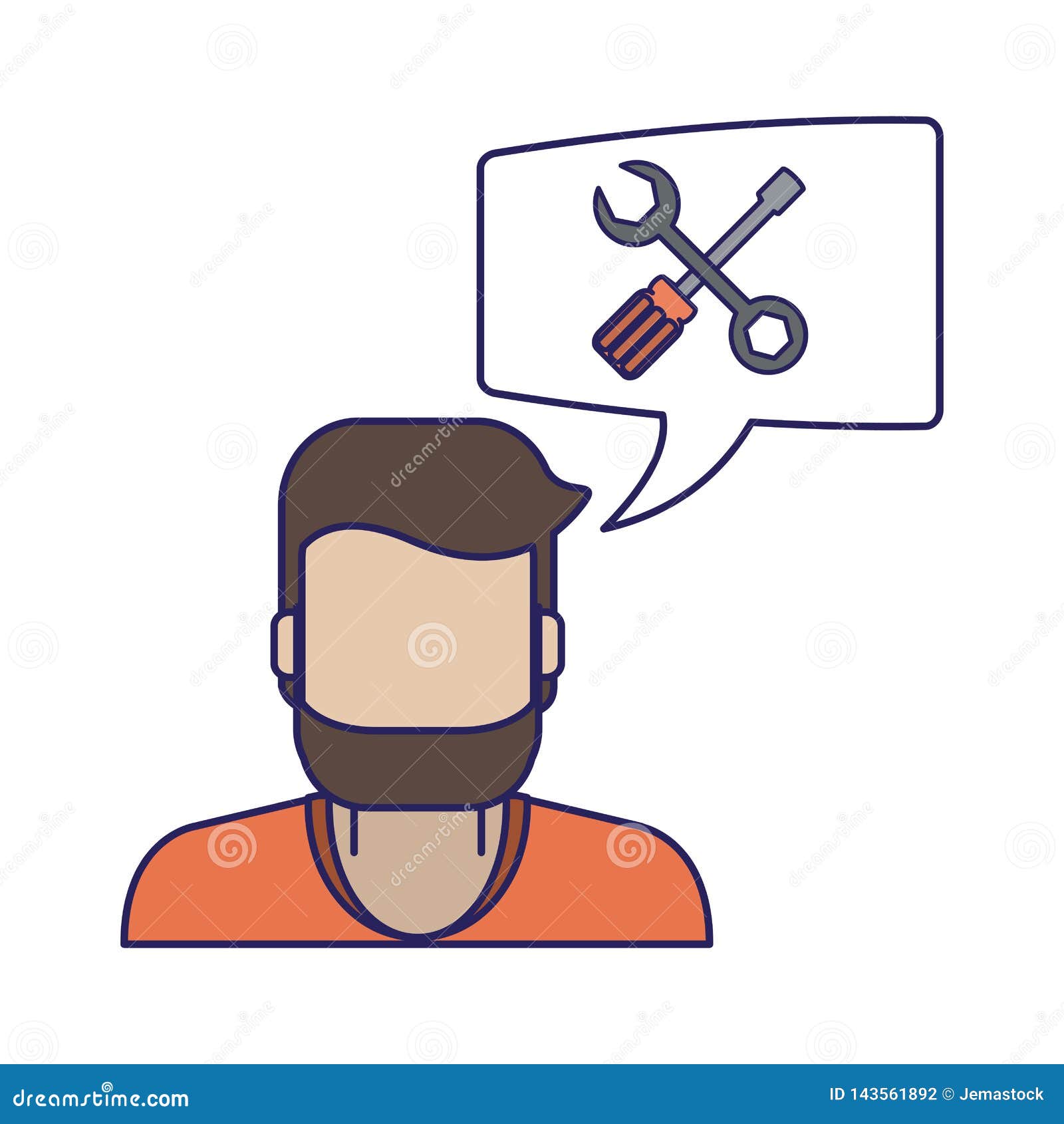 Man technical support stock vector. Illustration of speakbox - 143561892