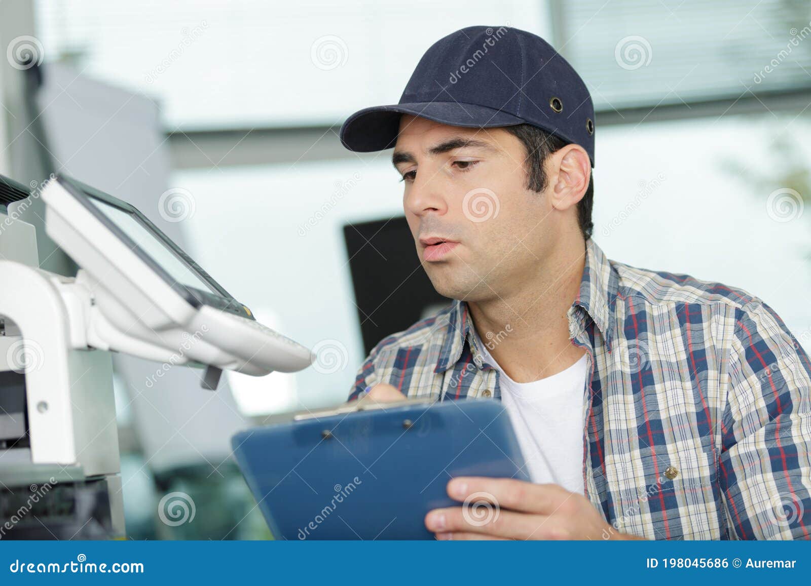 Man Technician Repairing Printer at Business Place at Work Stock Photo ...