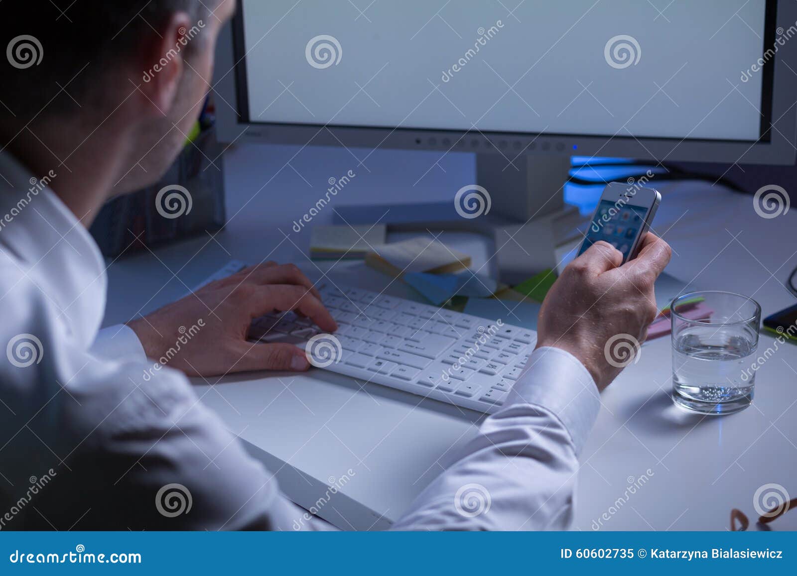 Man and technology stock image. Image of busy, work, shift - 60602735