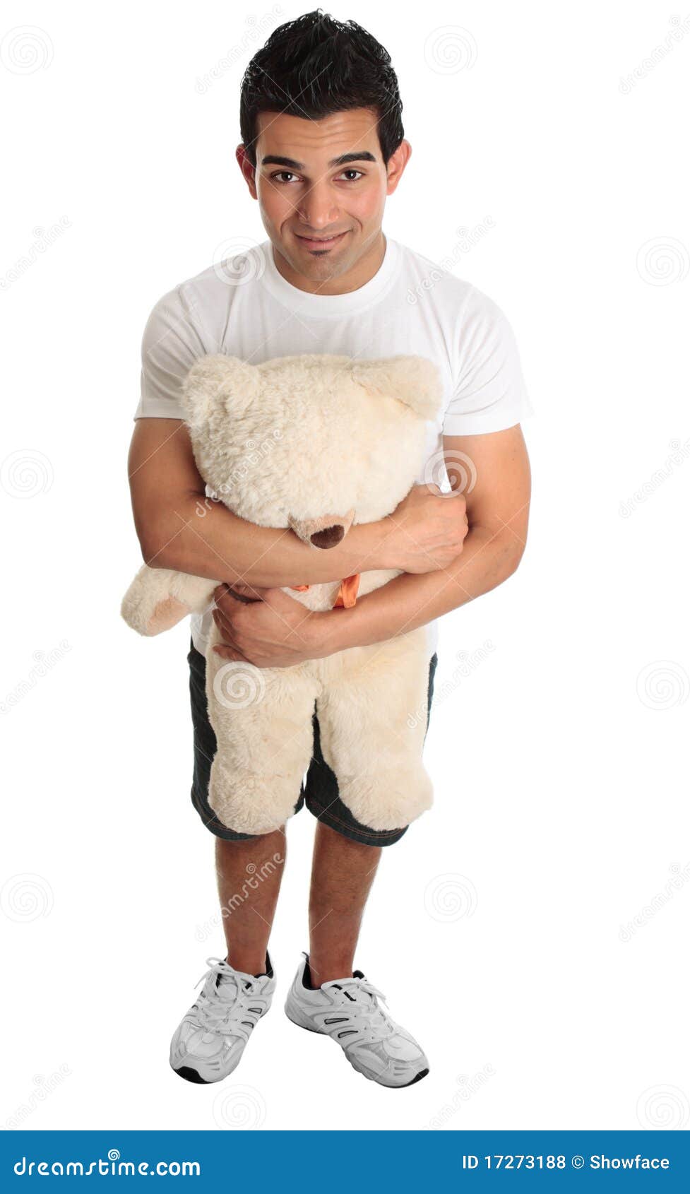 Man with teddy bear stock photo. Image of pleying, soft - 17273188