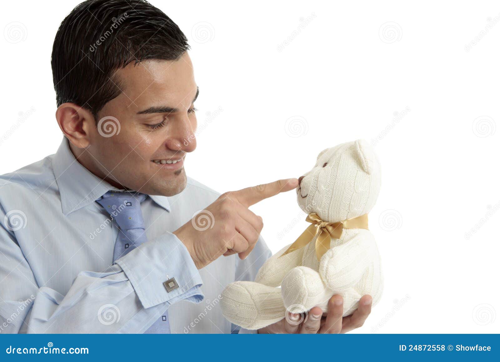 Man with teddy bear stock photo. Image of race, playful - 24872558