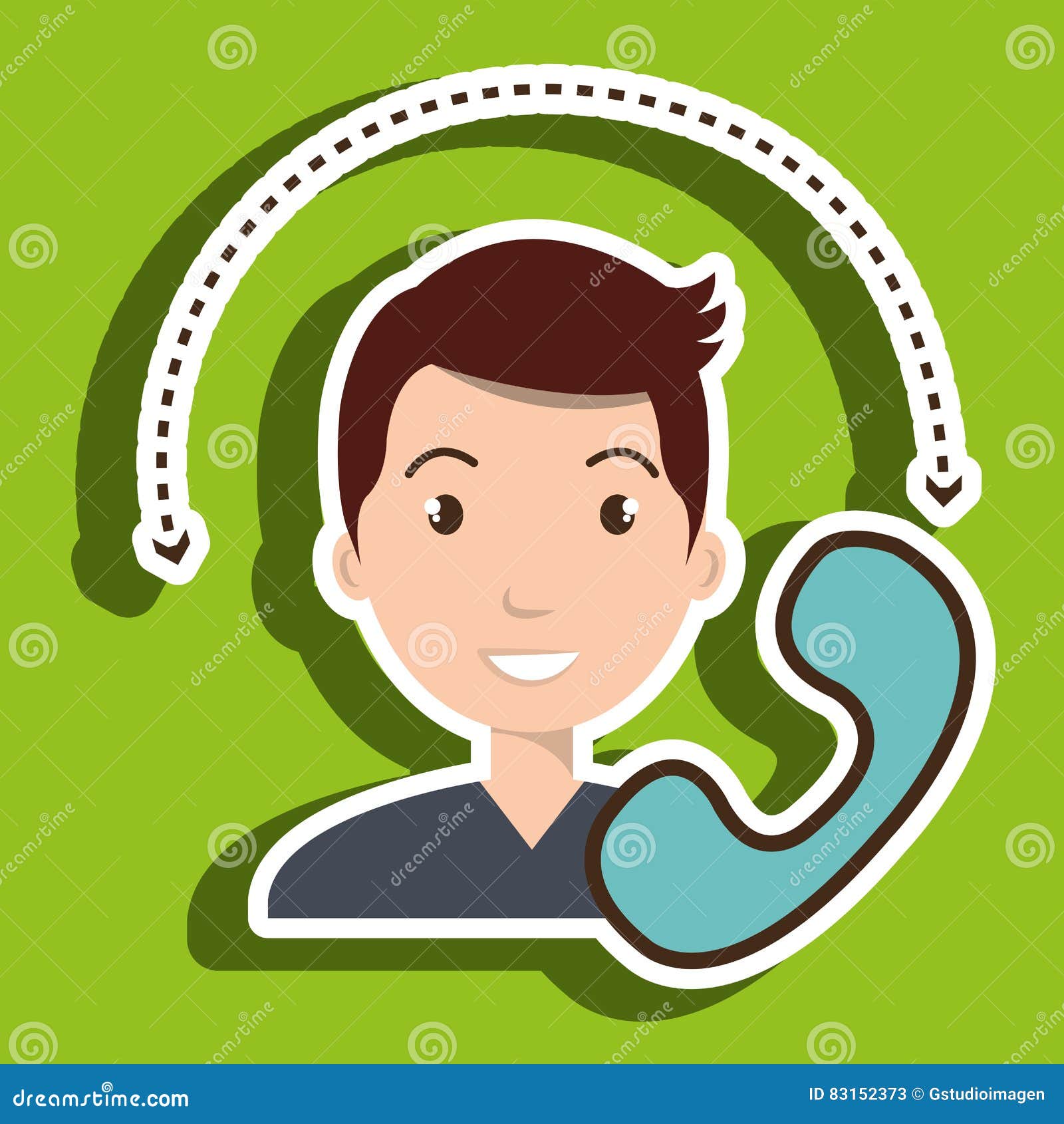 Man telephone call retro stock illustration. Illustration of symbol ...