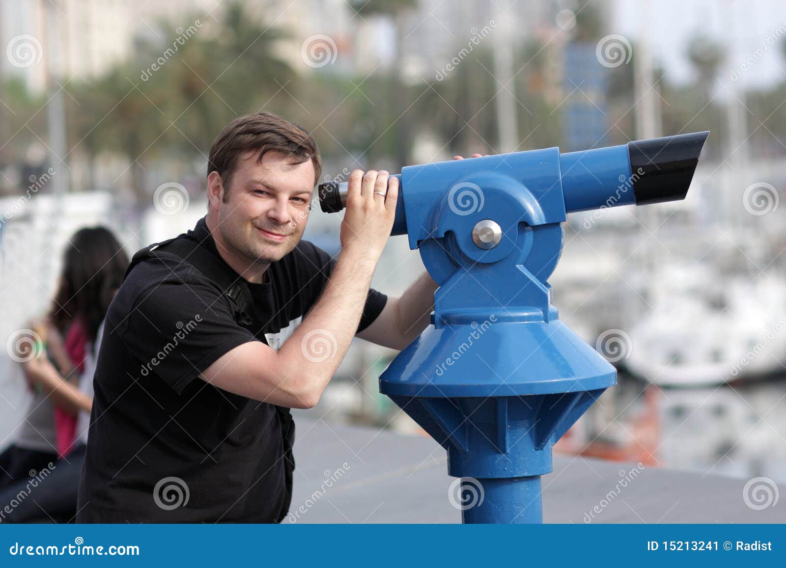 Man with telescope stock image. Image of face, hand, person - 15213241