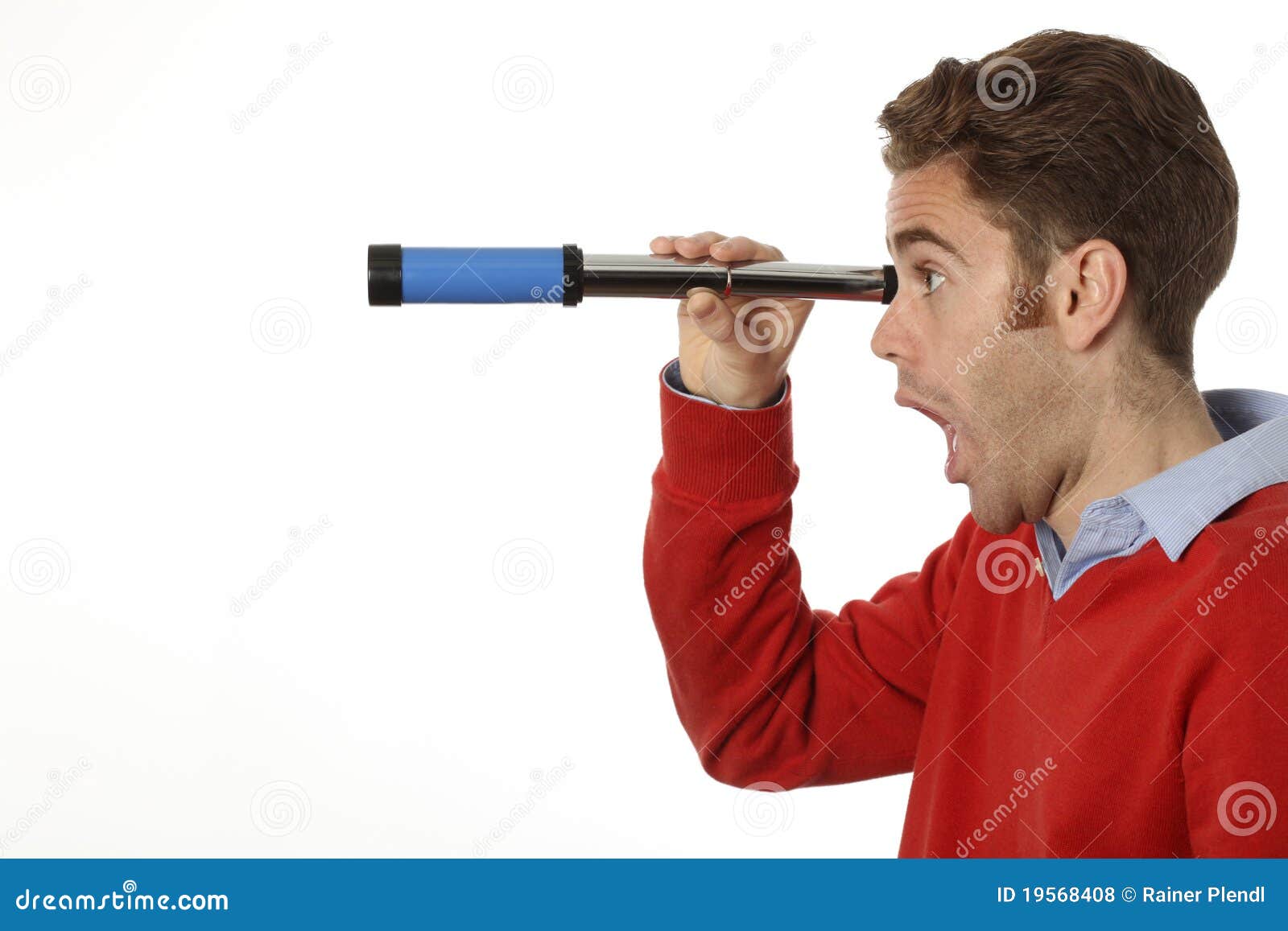 Man with telescope stock photo. Image of observe, looking - 19568408