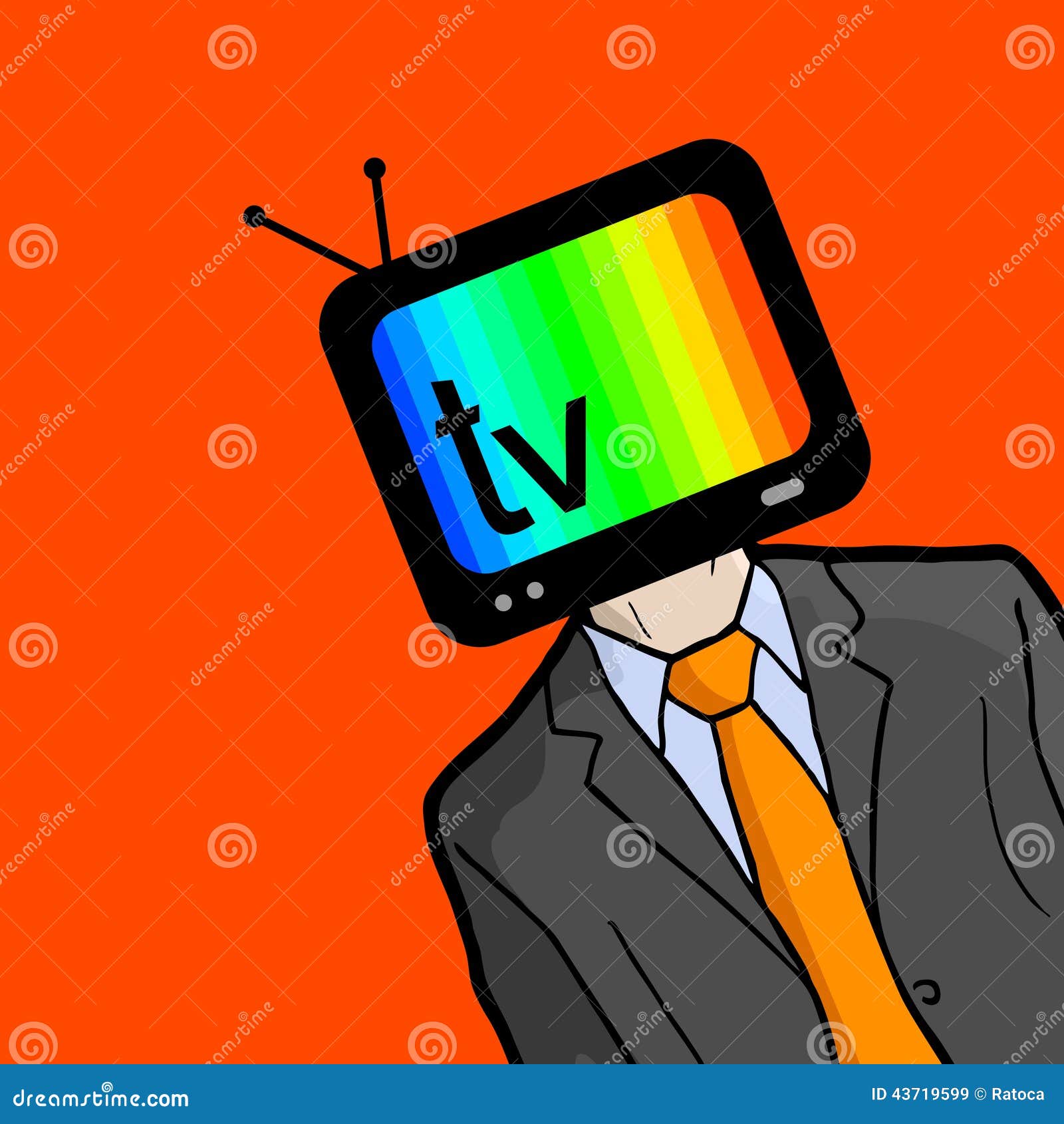 Man television stock vector. Illustration of angry, decision - 43719599