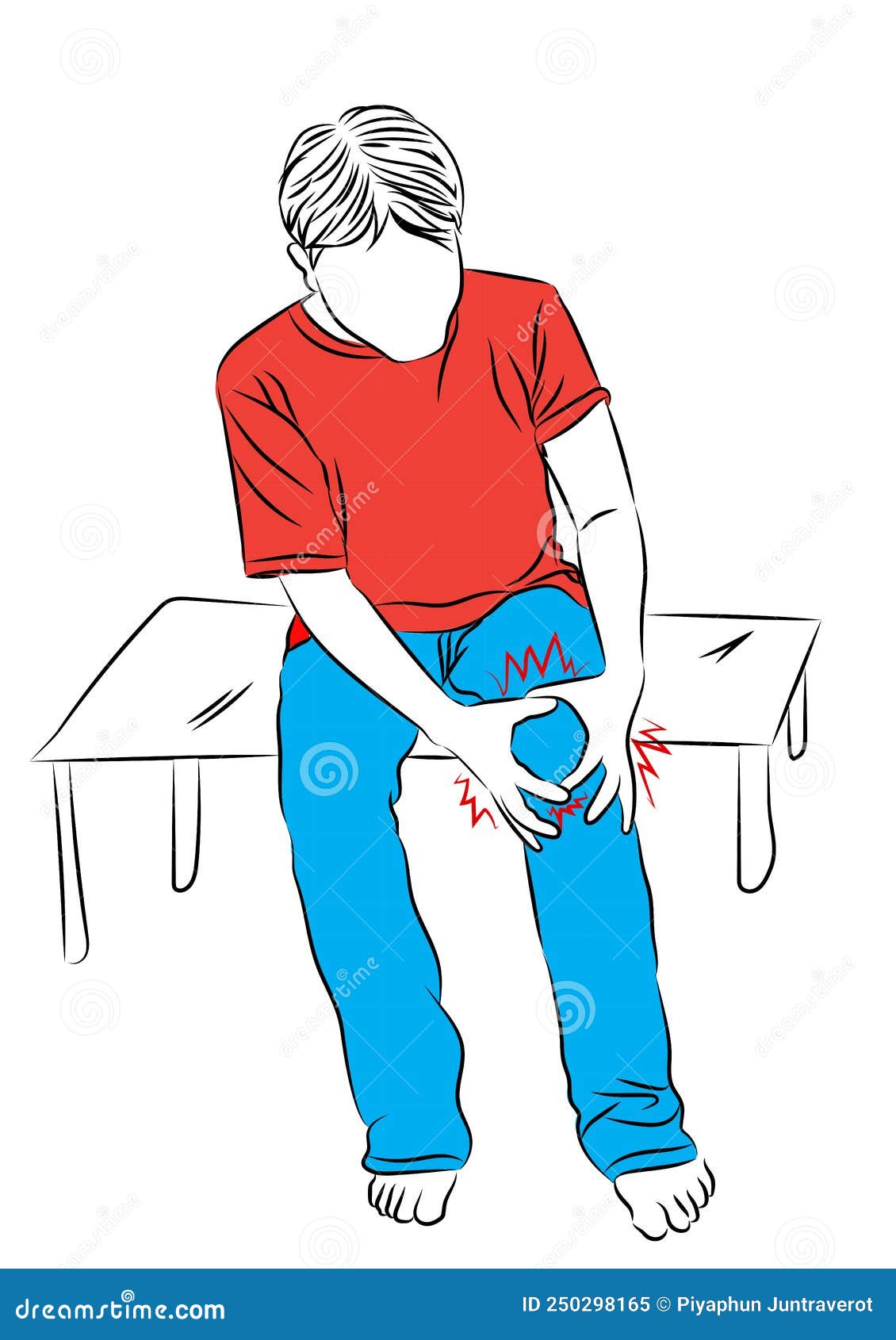 Tendon Knee Joint Problems Painful, Swelling Cartoon Vector ...
