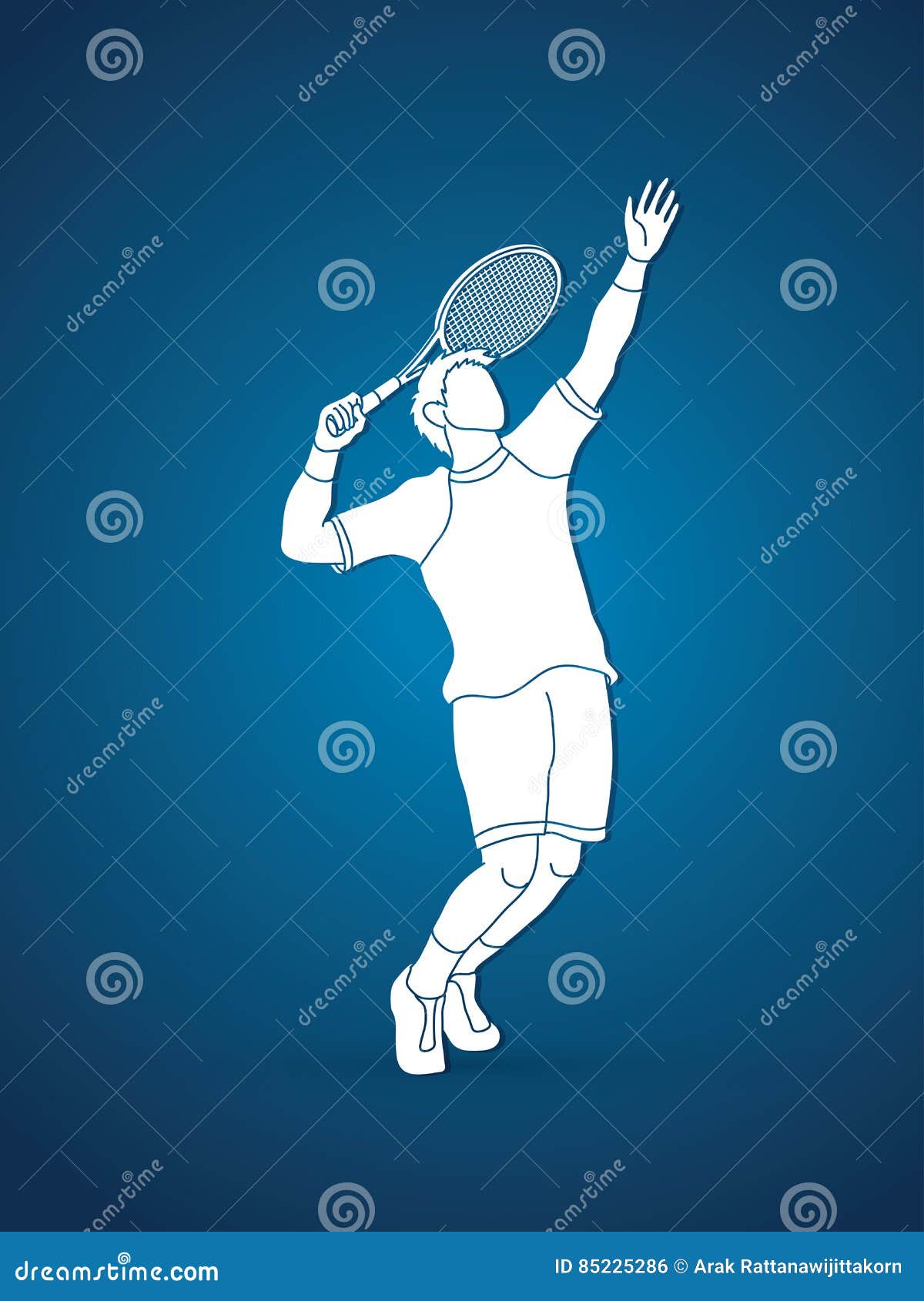 Man tennis player serve stock vector. Illustration of lifestyle - 85225286