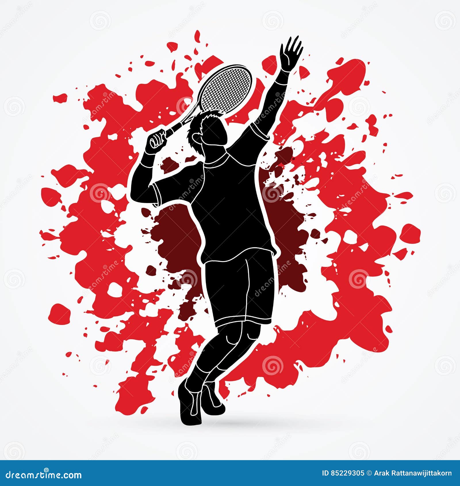 Man tennis player serve stock vector. Illustration of game - 85229305