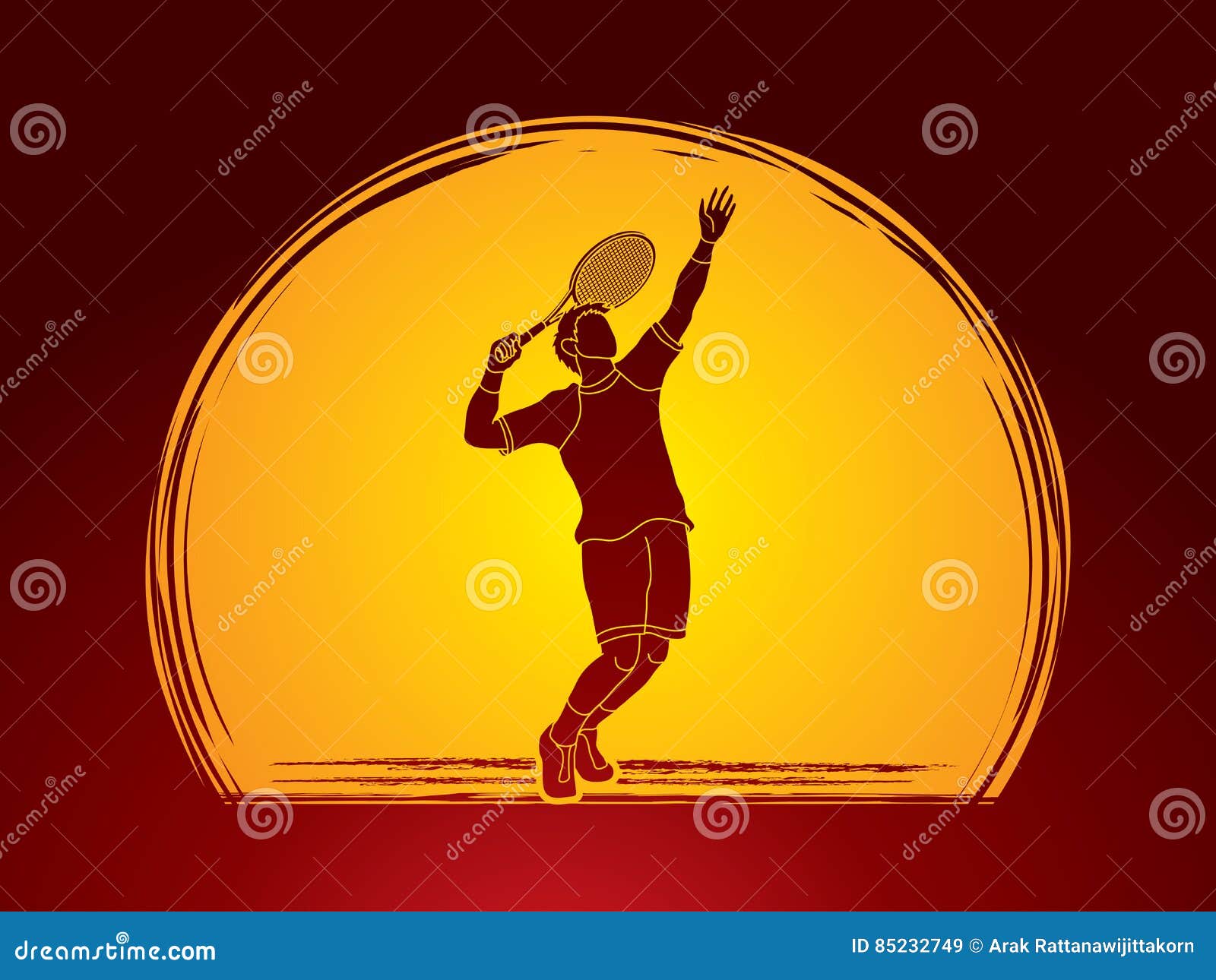 Man tennis player serve stock vector. Illustration of design - 85232749