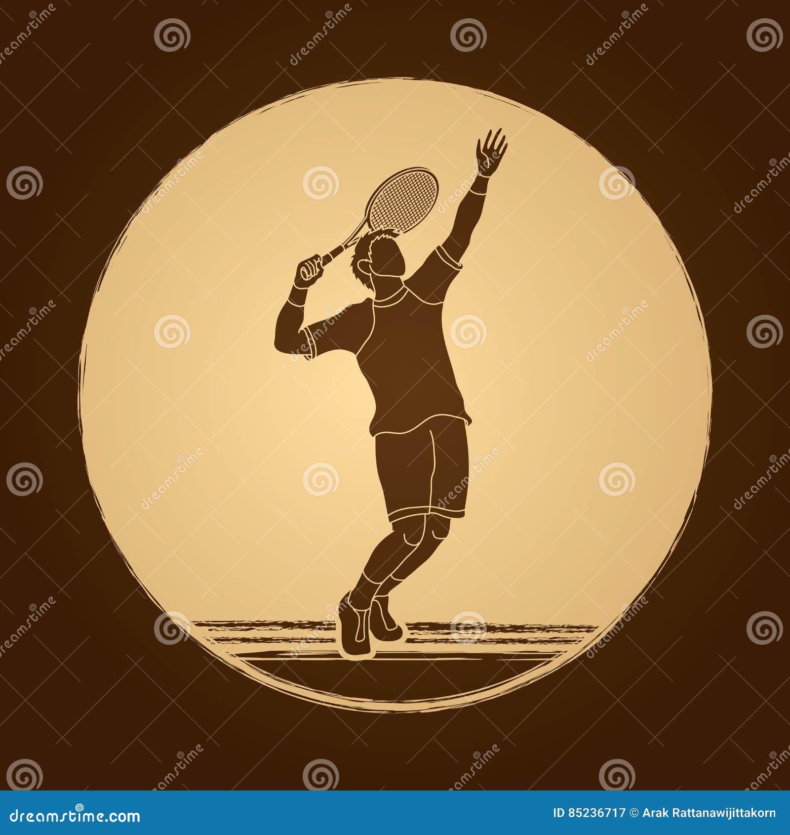 Man tennis player serve stock vector. Illustration of backhand - 85236717
