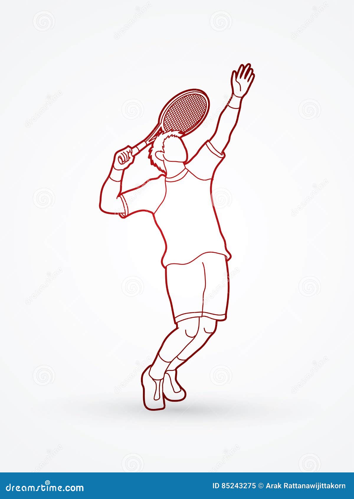 Man tennis player serve stock vector. Illustration of game - 85243275